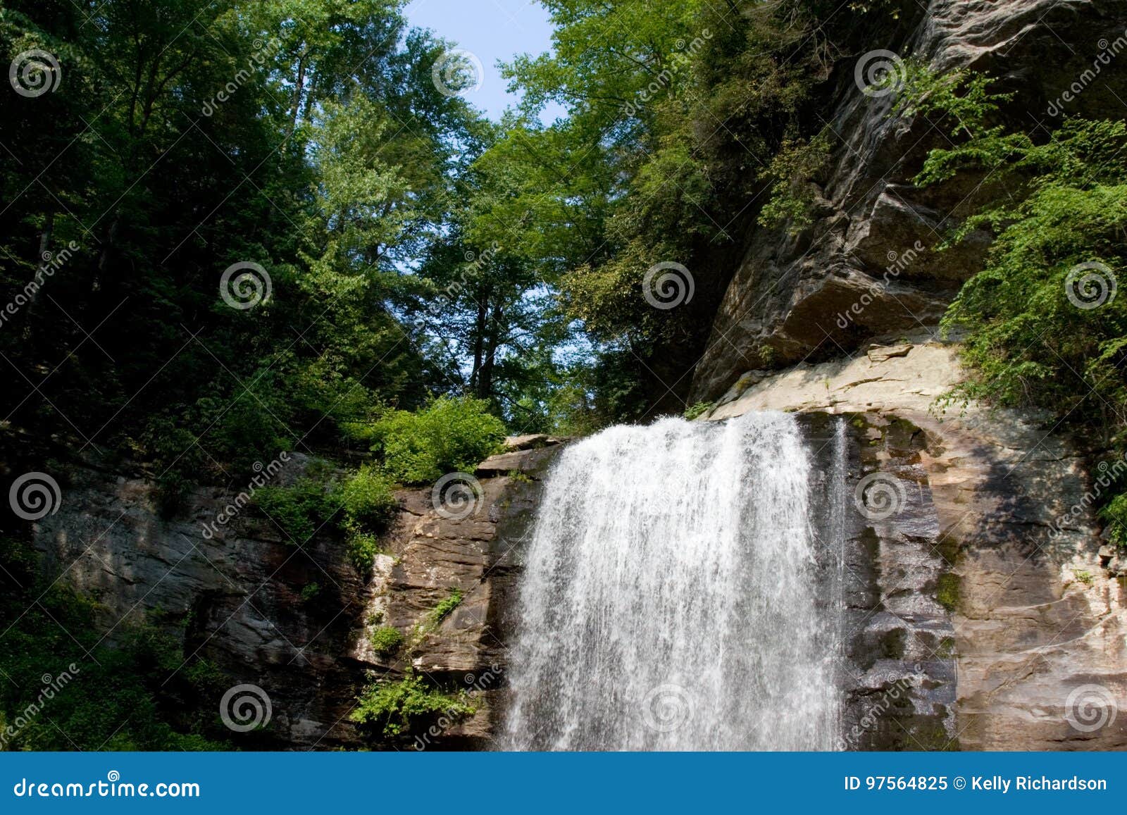 CHimney Rock Park Waterfall Stock Image - Image of state, perspective ...