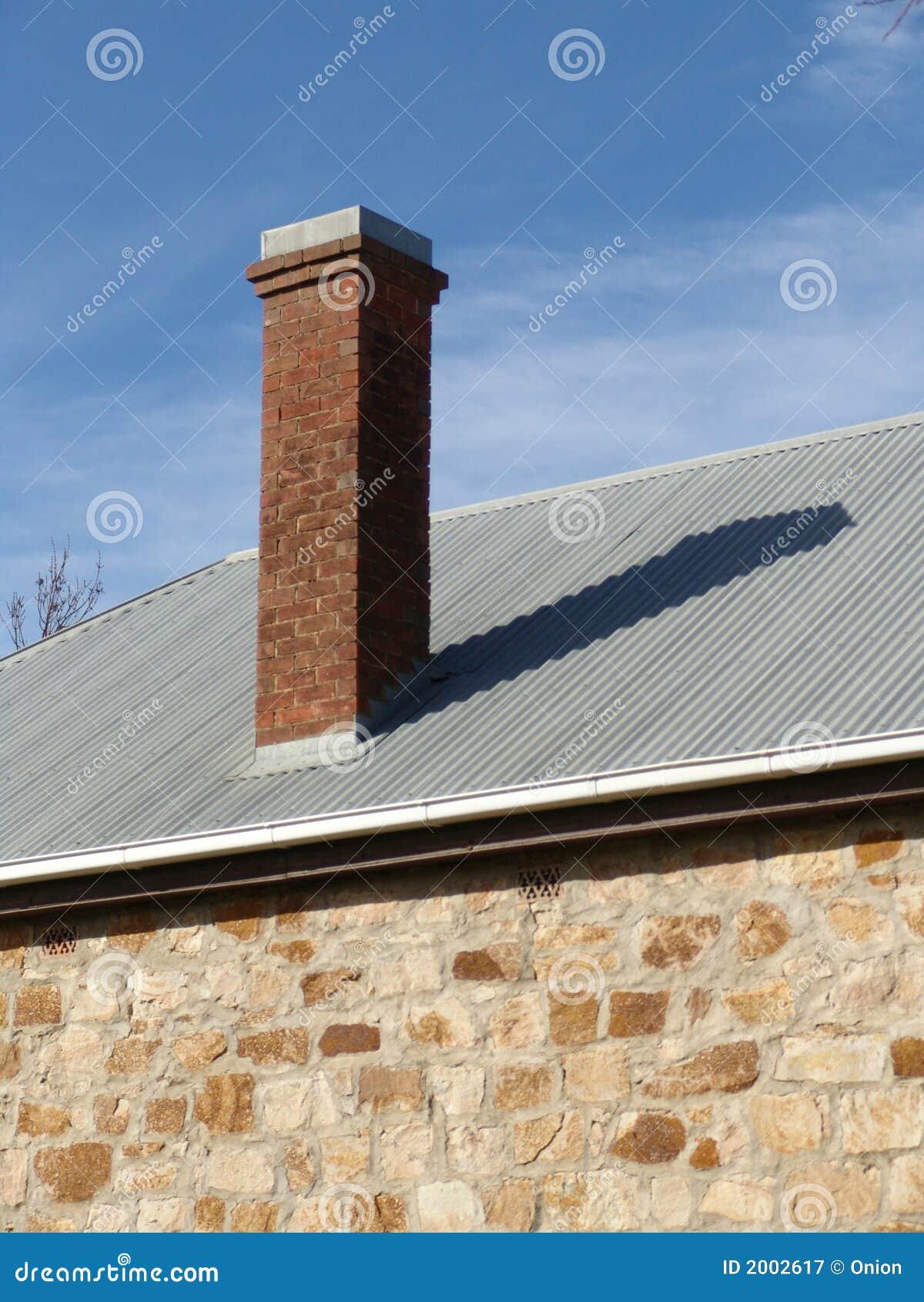 Chimney on a roof stock image. Image of bricks, bright - 2002617