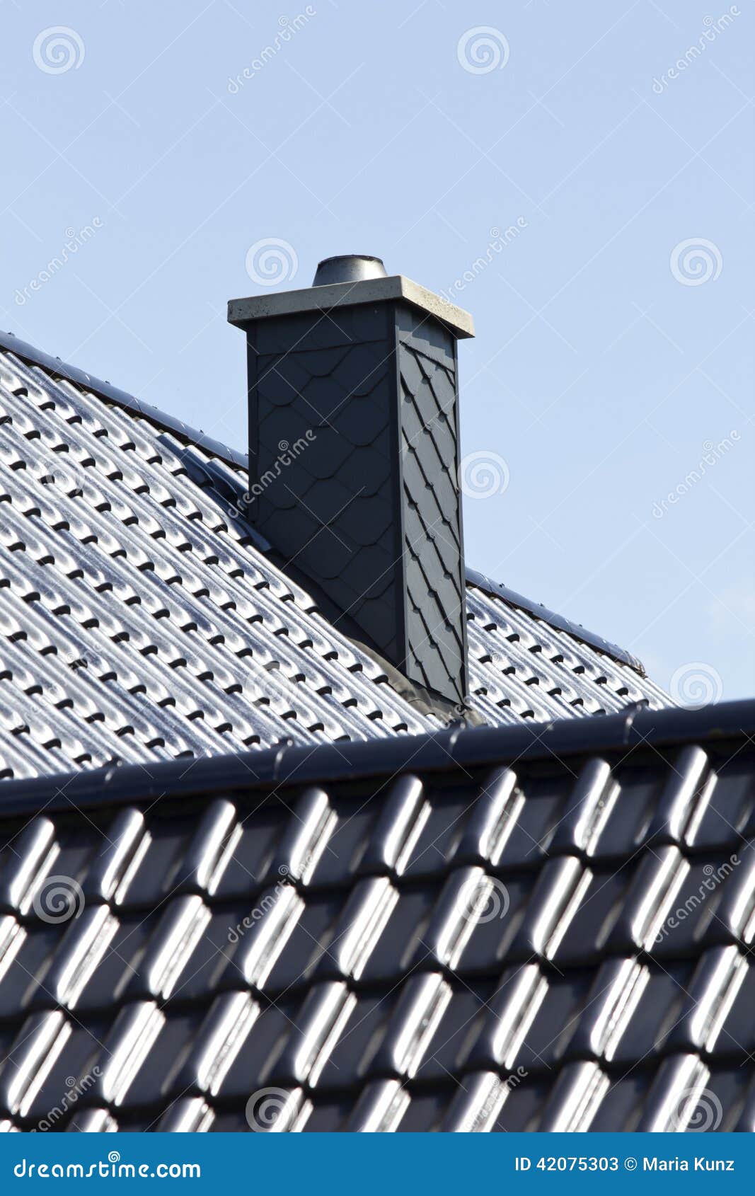 Chimney on the roof stock image. Image of roof, detail - 42075303