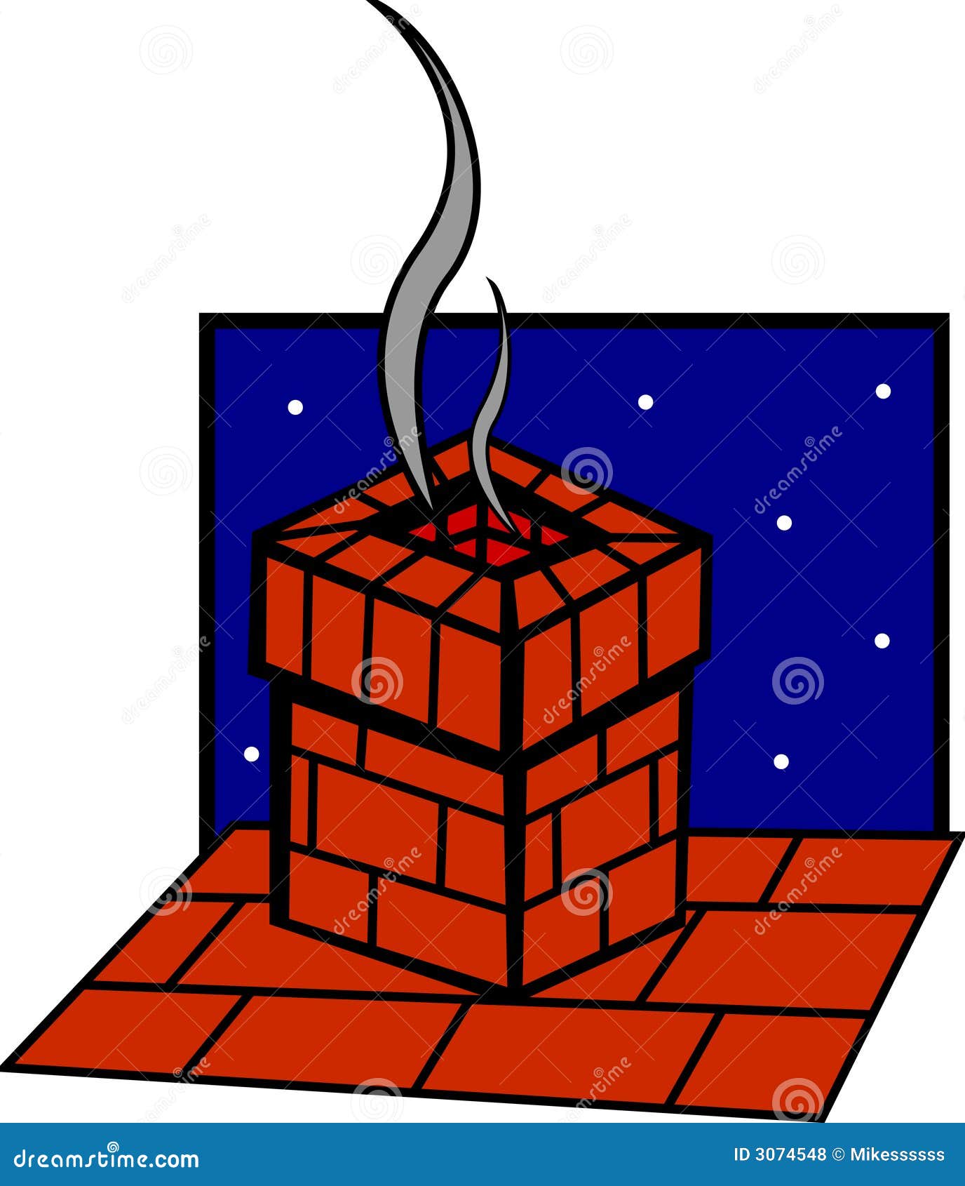 Chimney in the Roof of a House Vector Illustration Stock Vector ...