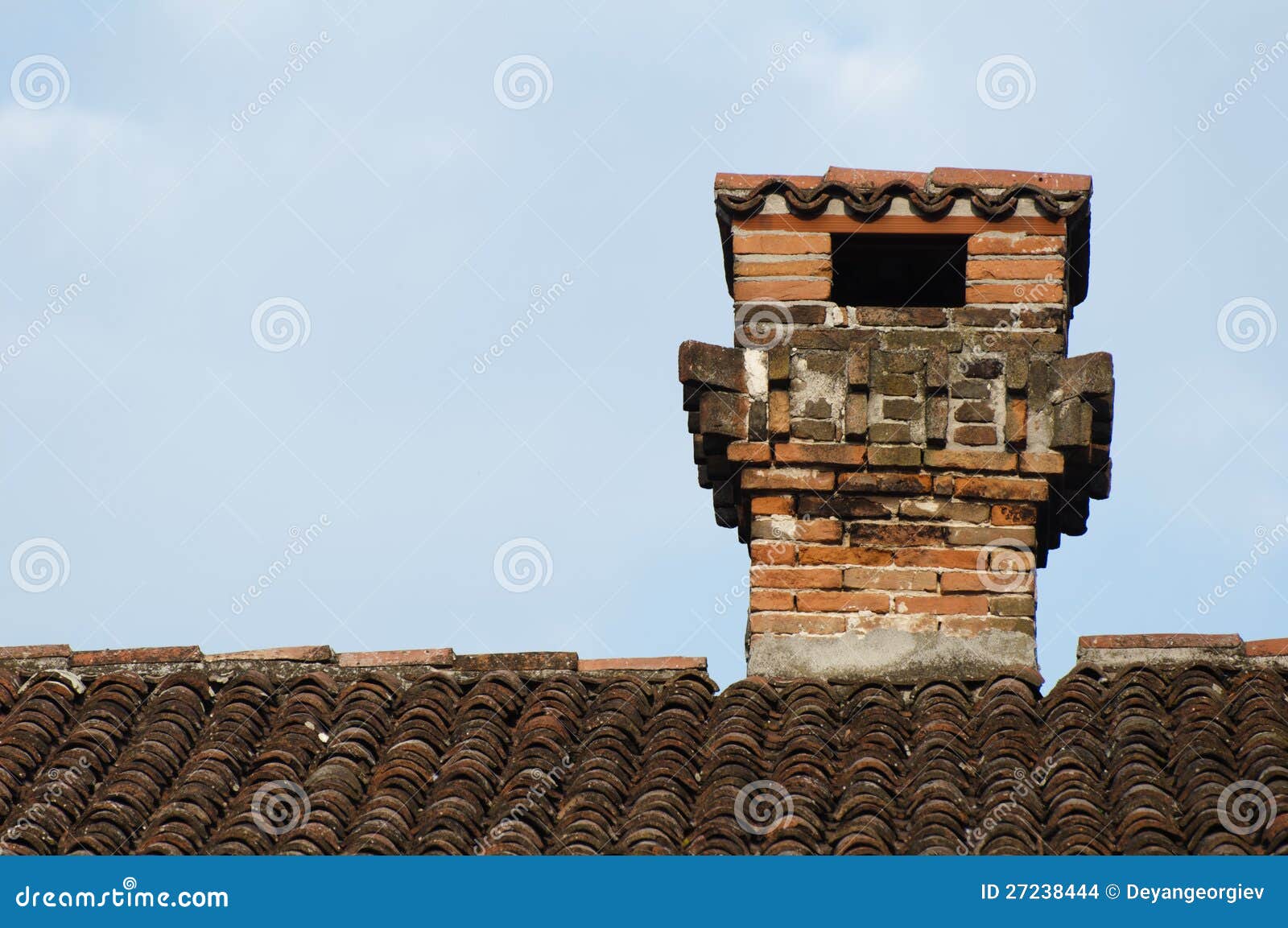 Chimney on the Roof of the Old Church Stock Photo - Image of brick ...