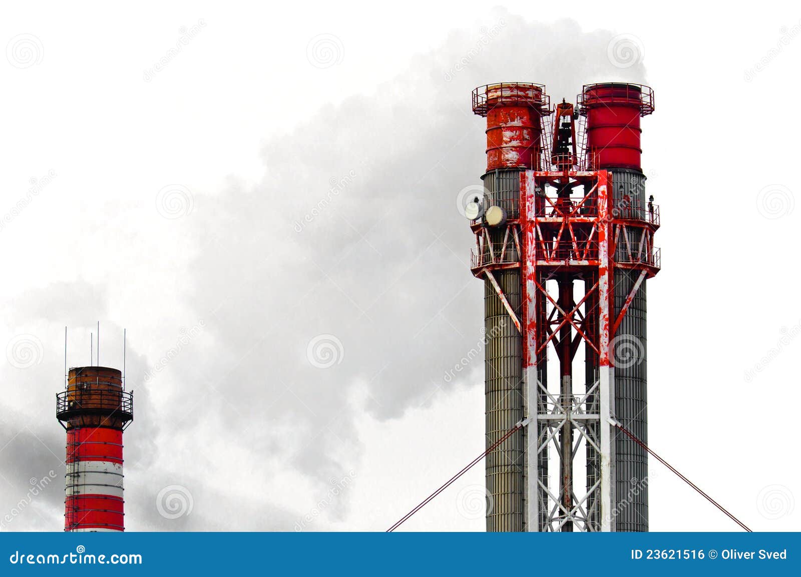 Chimney with smoke stock photo. Image of environment - 23621516