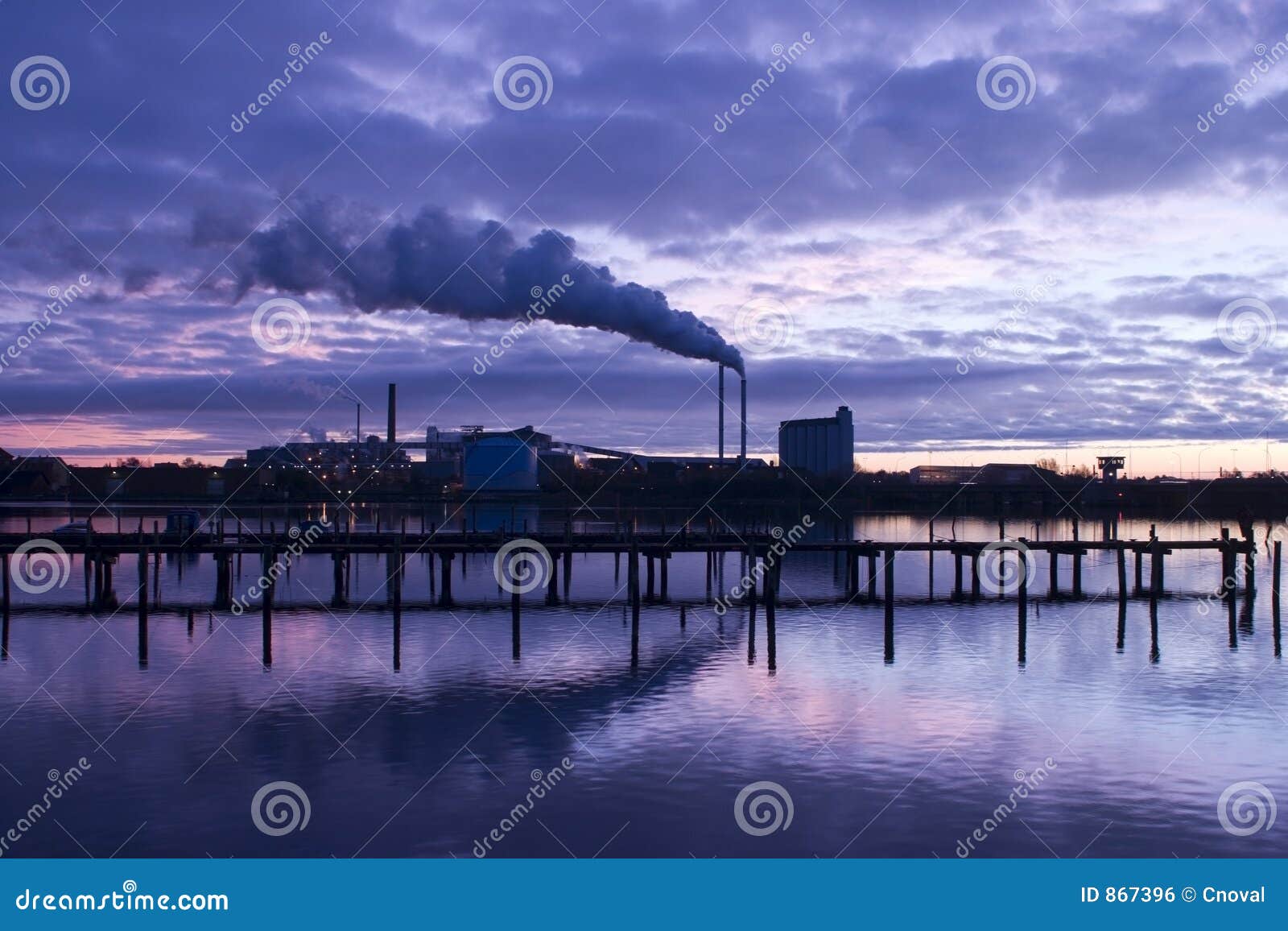 Chimney and Smoke at the Blue Hour Stock Photo - Image of smoke ...