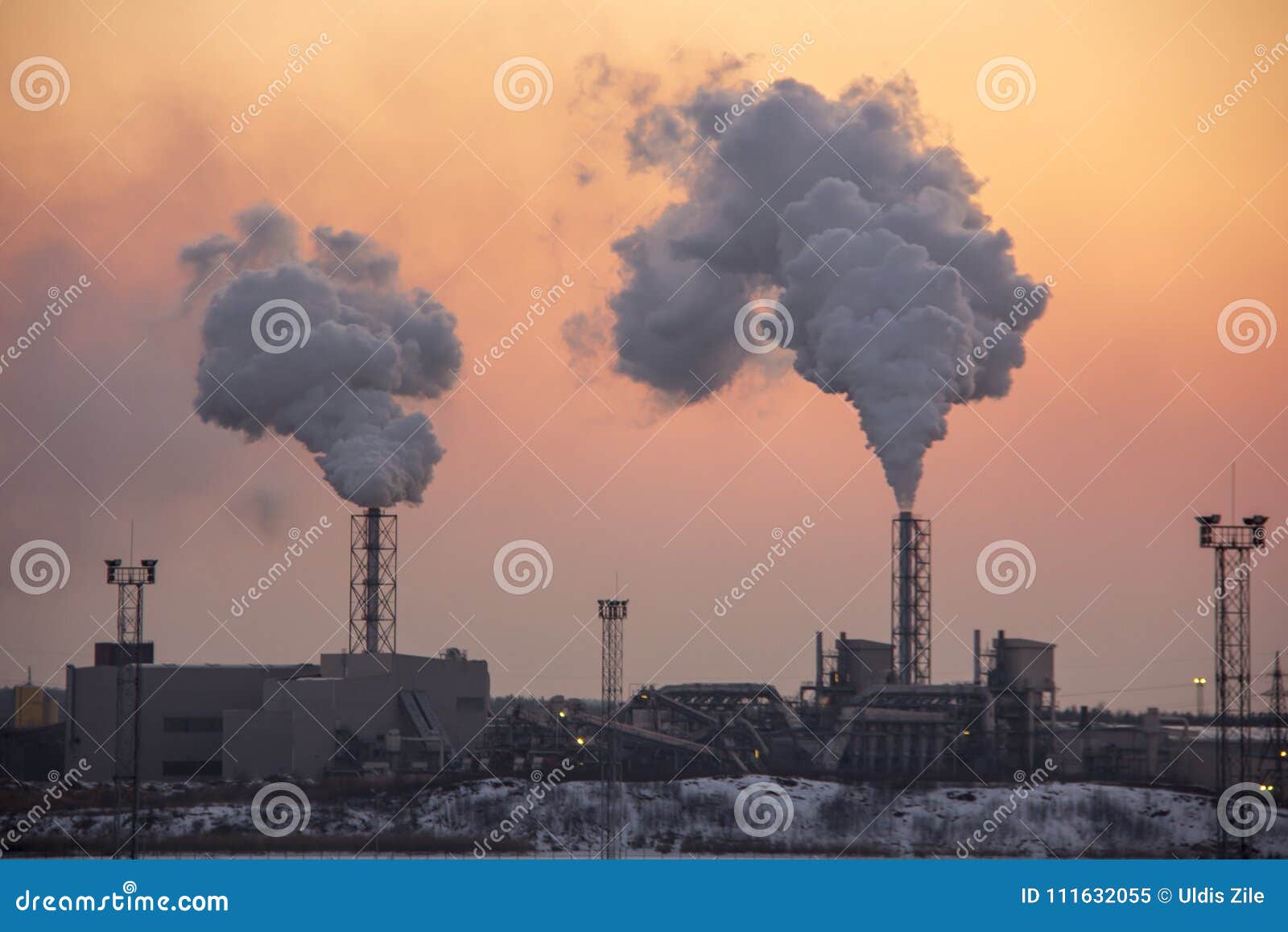 Chimney Smoking Stack. Air Pollution and Climate Change Theme Stock ...