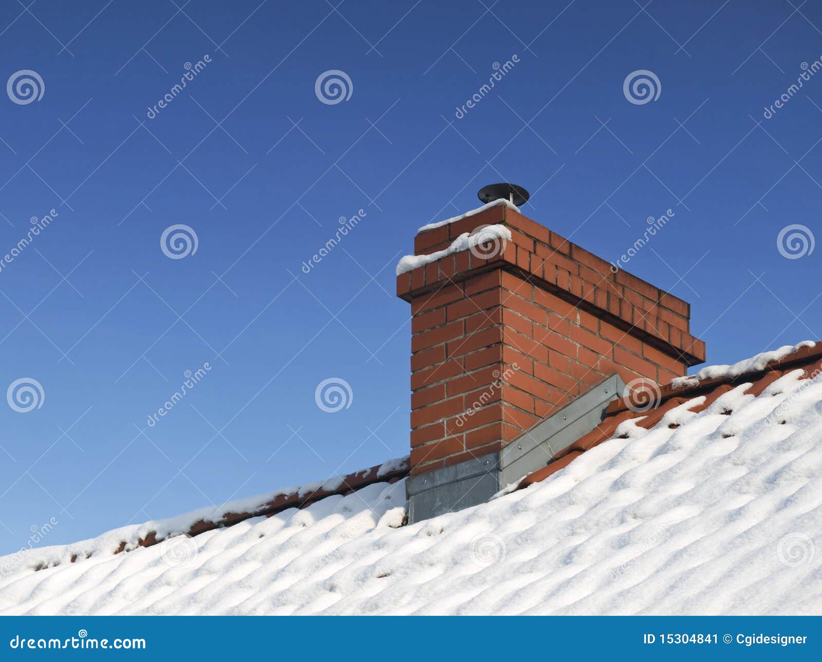 Chimney in snow stock image. Image of roof, house, smoke - 15304841