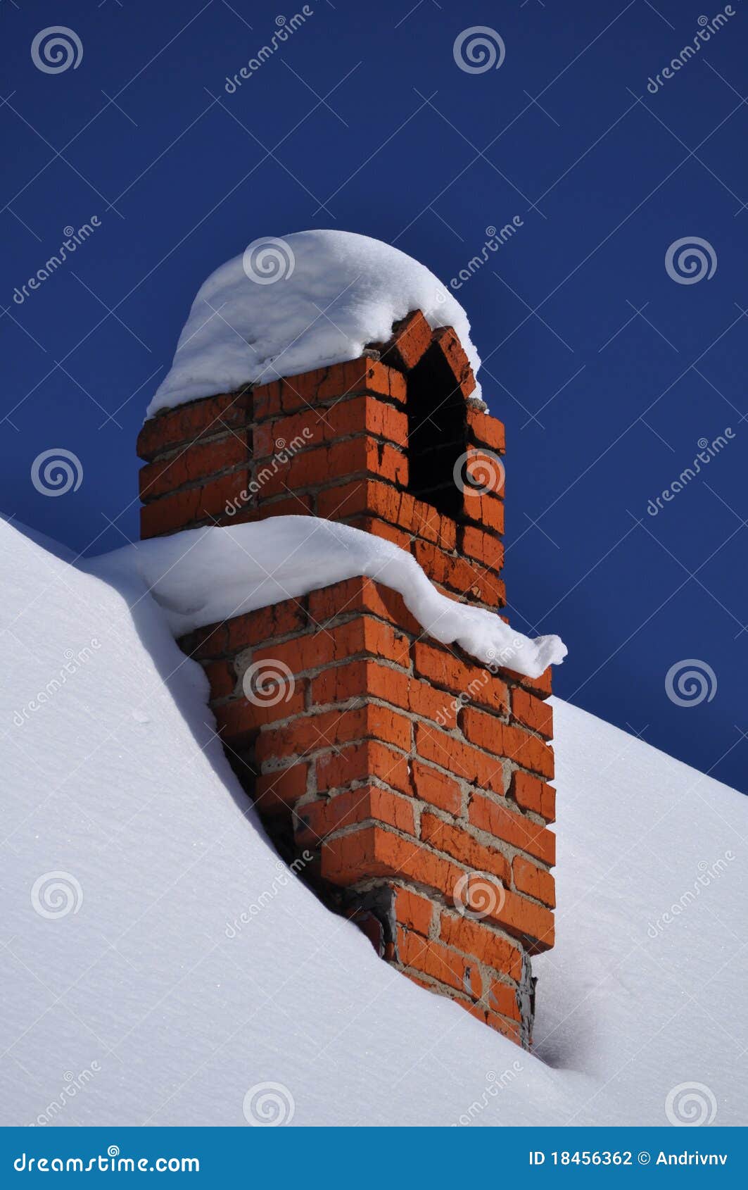 Chimney in snow cover stock photo. Image of closeup, detailed - 18456362