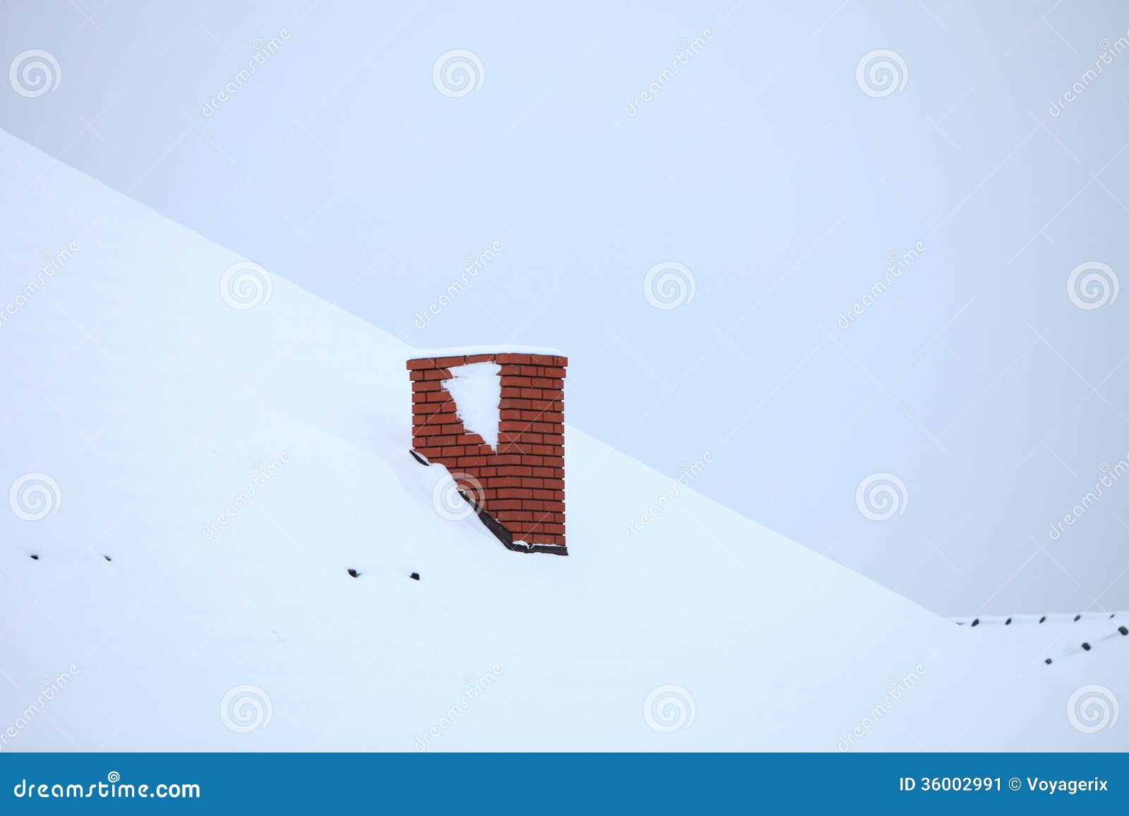 Chimney on the Snow Covered Roof Stock Image - Image of rooftop, winter ...