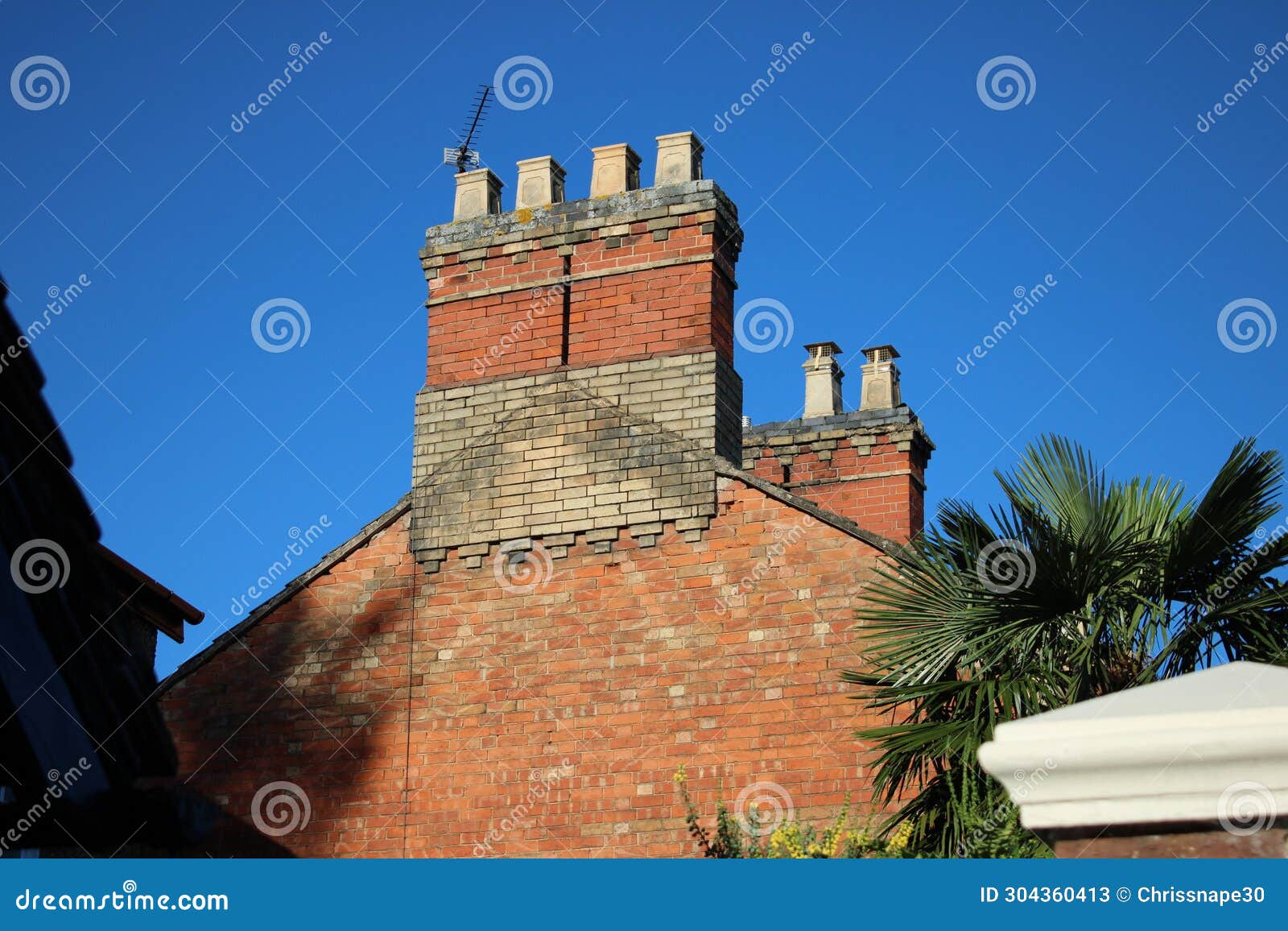 Chimney Stack with 4 Chimneys, Clear Blue Sky in Background Stock Image ...