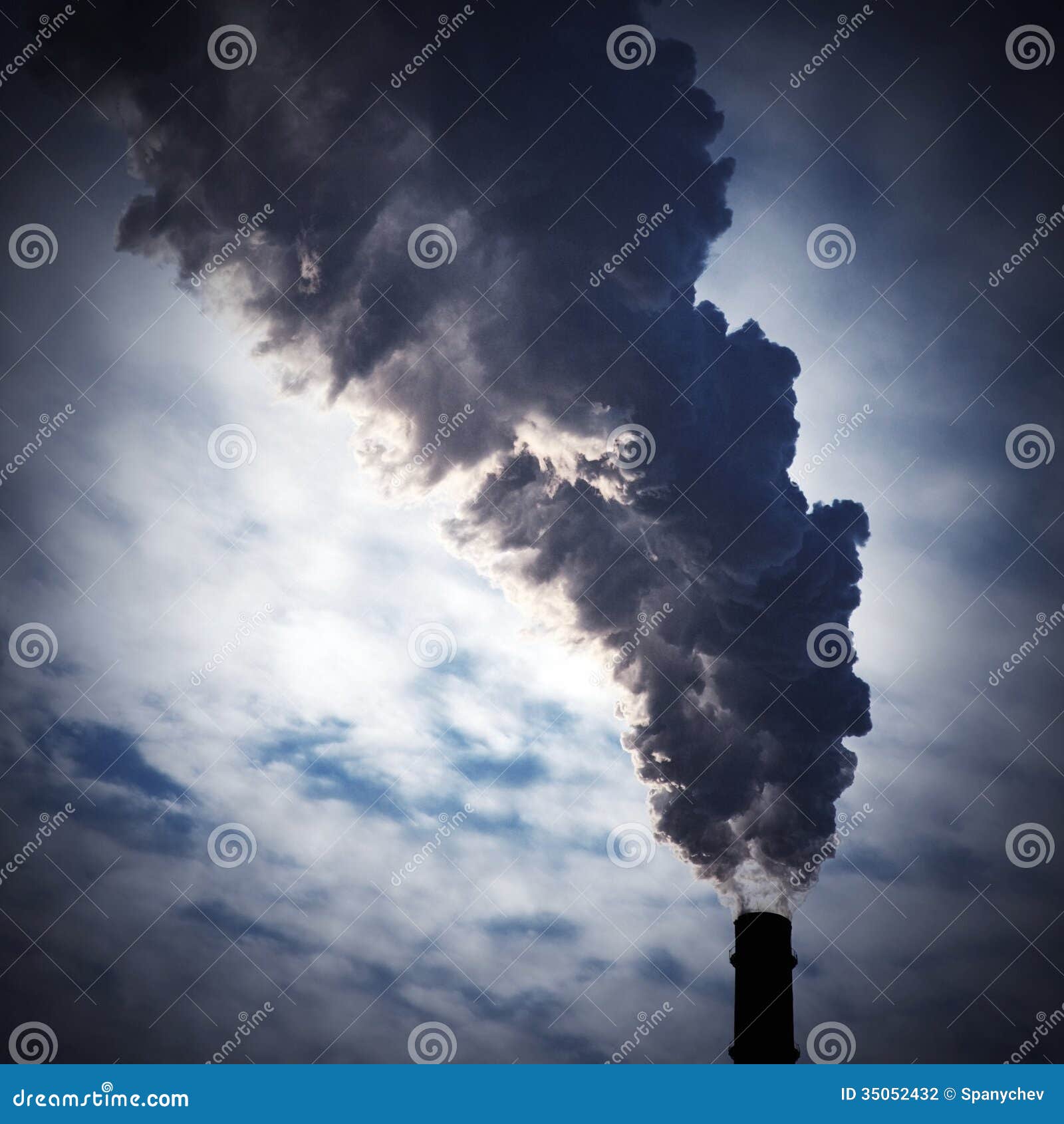 Chimney-stalk and smoke stock photo. Image of chimney - 35052432