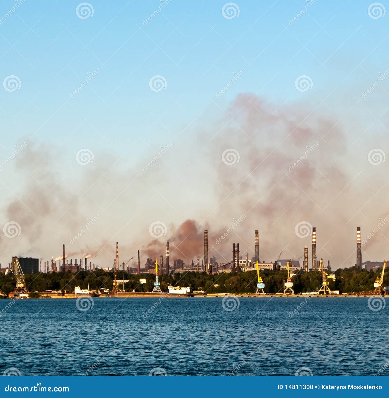 Chimney-stalks with Toxic Smoke Stock Photo - Image of industry ...