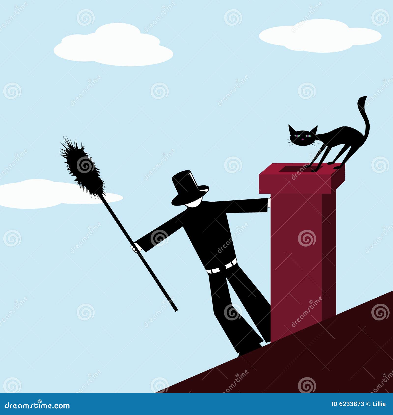 Chimney-sweep stock vector. Illustration of person, fearful - 6233873