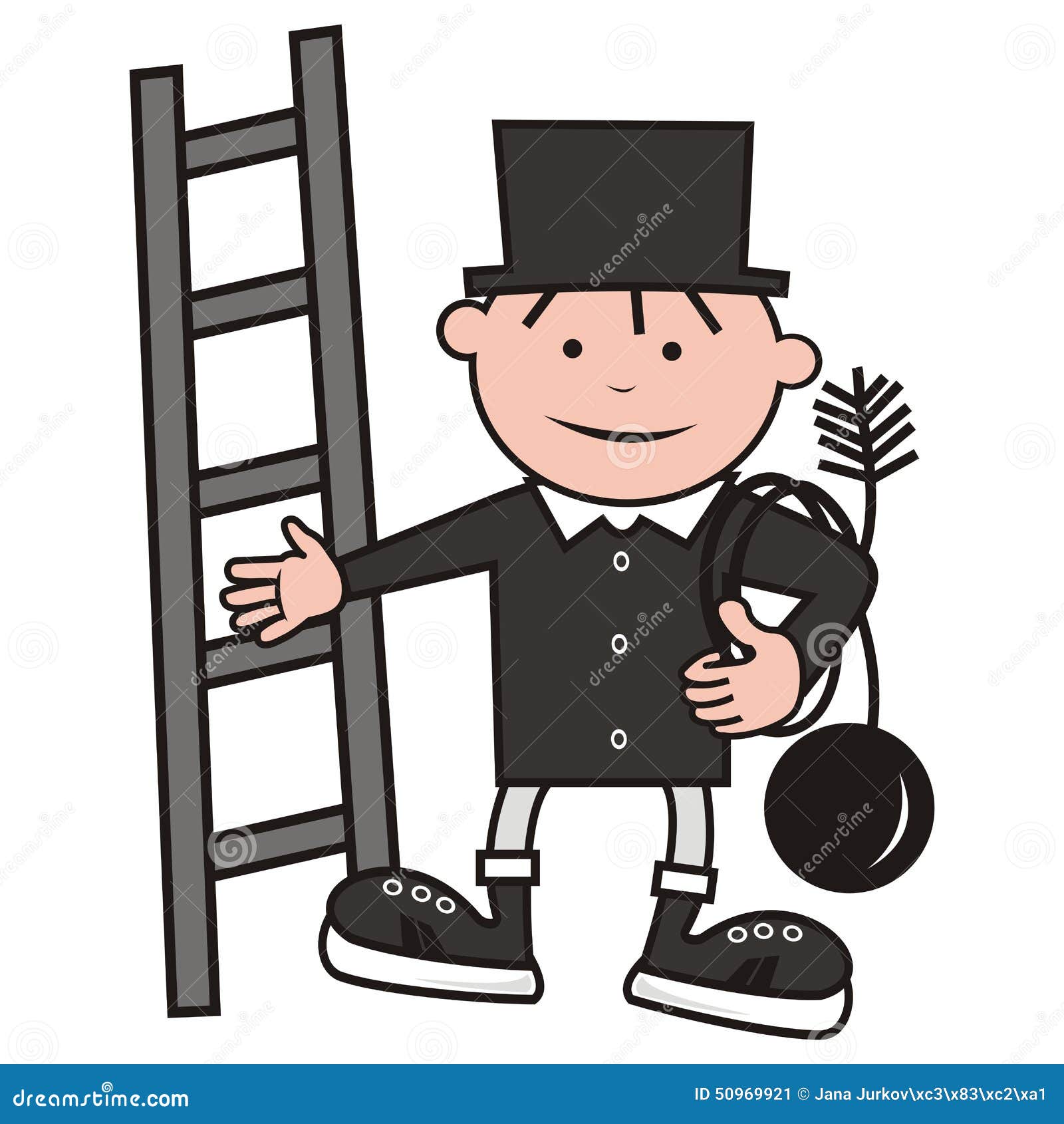 Chimney sweep stock vector. Illustration of check, happy - 50969921
