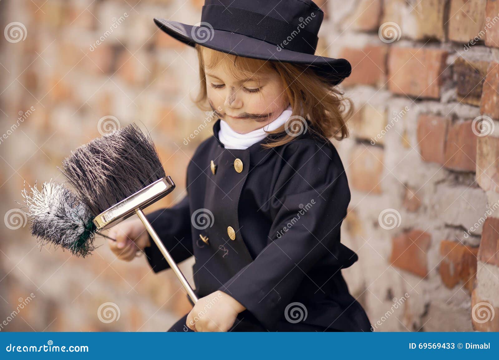 Chimney Sweep Girl stock image. Image of children, humor - 69569433
