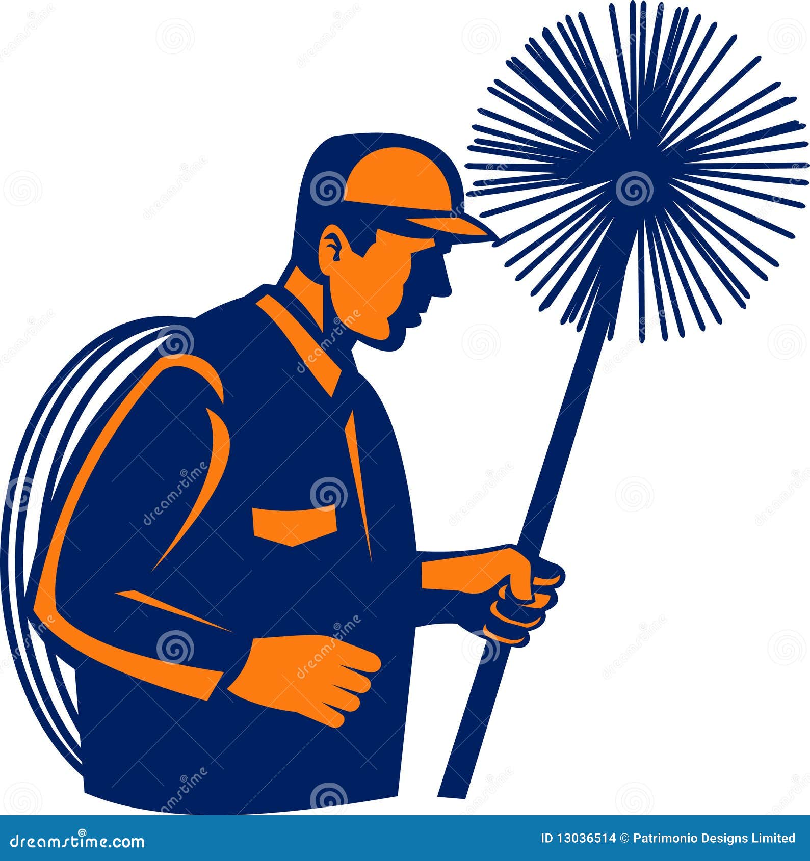 Chimney Sweeper Cleaner Worker Cartoon Vector Illustration ...