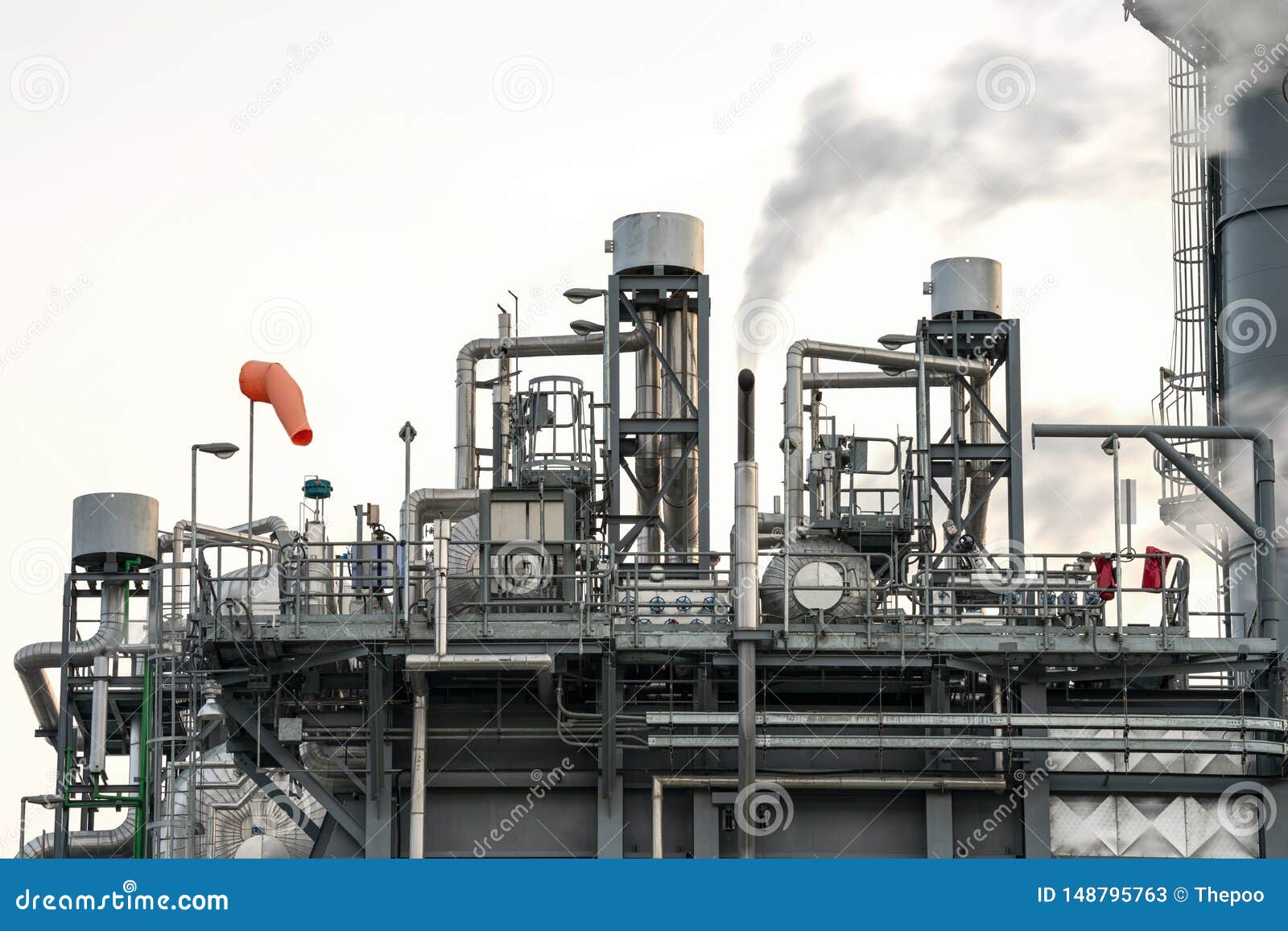The Chimney Of A Thermal Power Plant, The Smoke Extracted By A Thermal ...