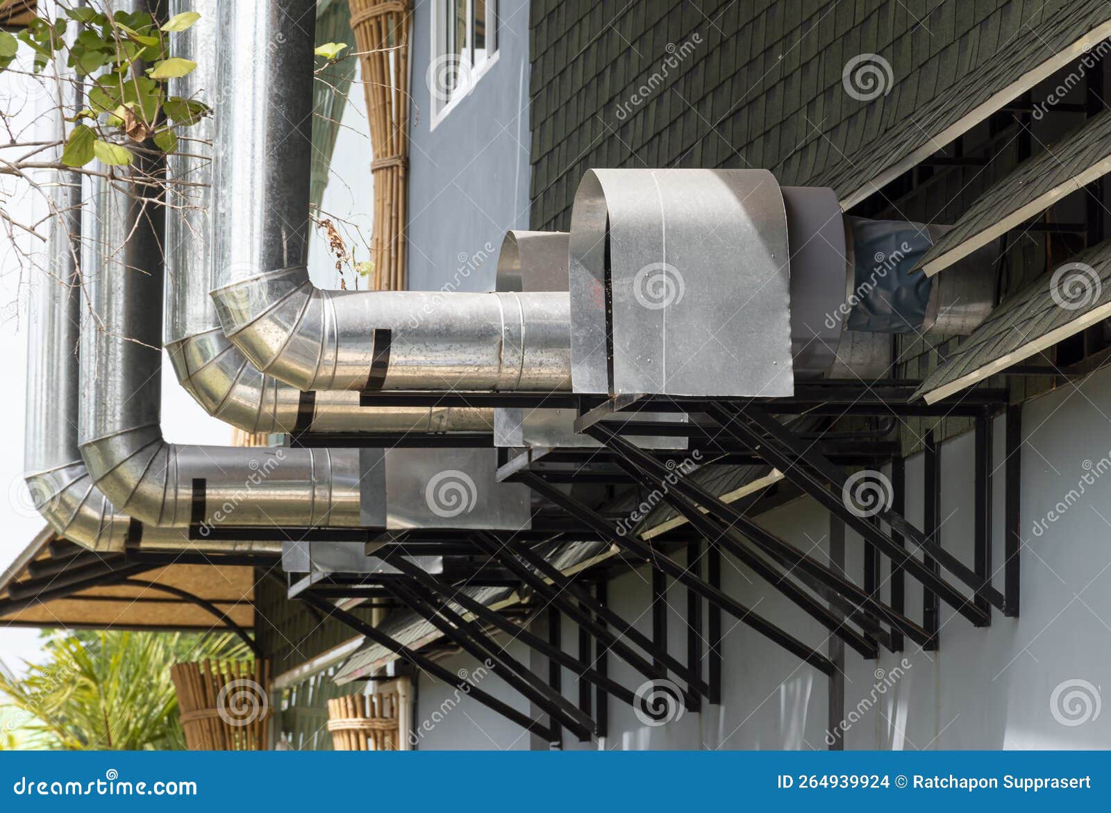 Chimney Ventilation System on Outside Building Stock Photo - Image of ...