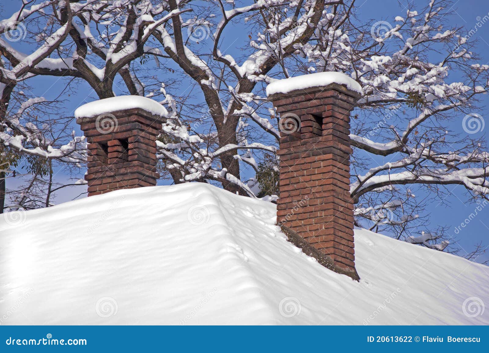 Chimney in winter stock photo. Image of blue, horizontal - 20613622