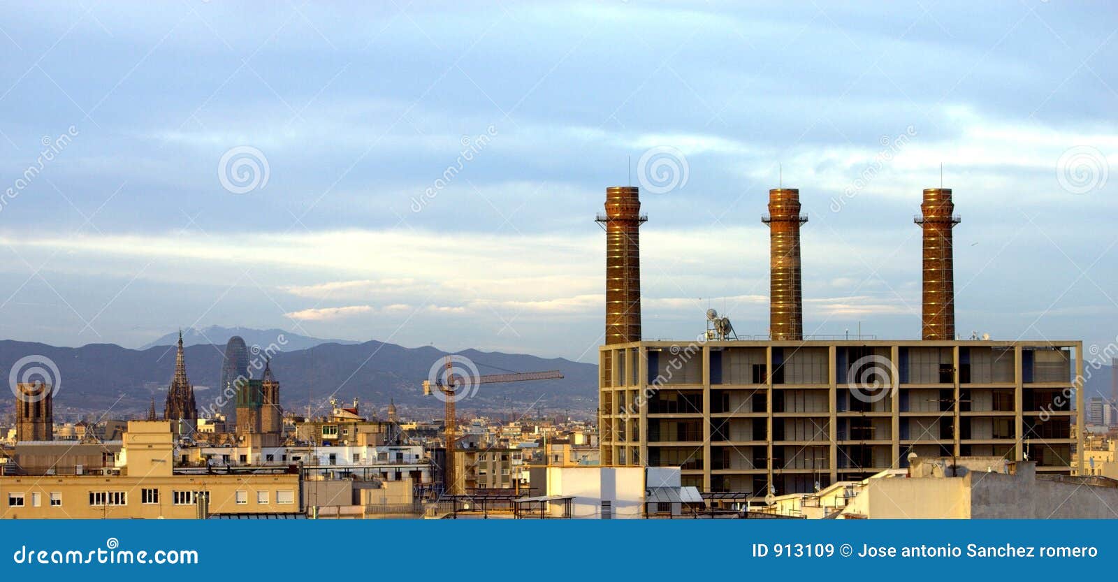 Chimneys stock image. Image of cooling, factory, generating - 913109