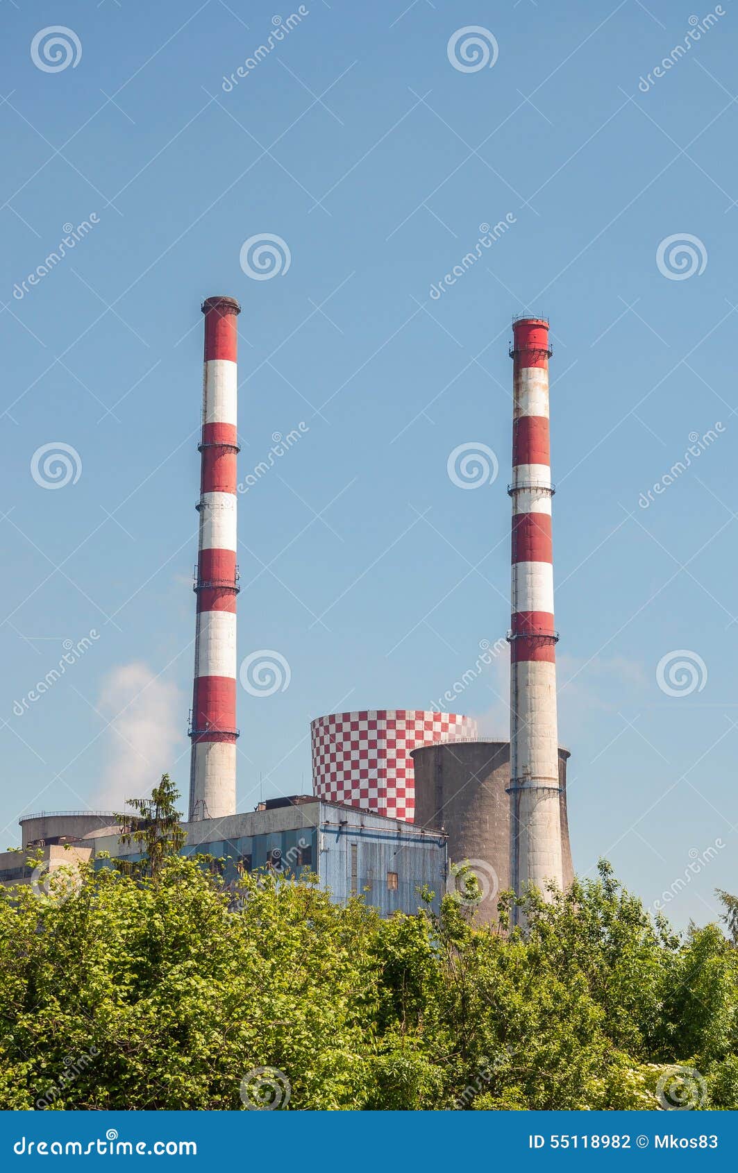 Chimneys of Coal Power Plant Stock Photo - Image of generating, exhaust ...