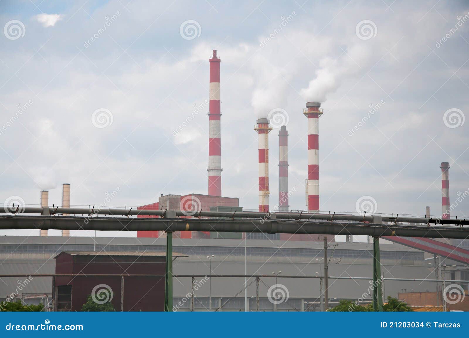 Chimneys in Large Chemical Factory Stock Photo - Image of chimney ...