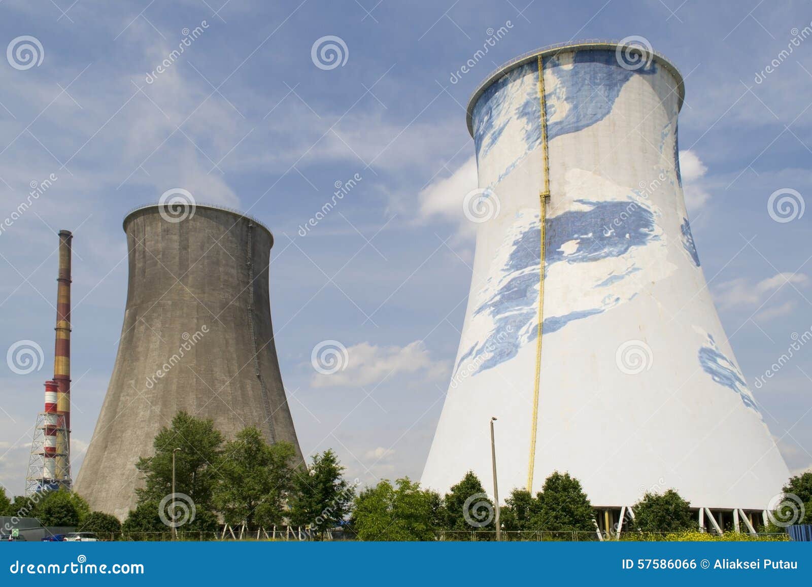 Chimneys of a Nuclear Power Plant Stock Photo - Image of electricity ...