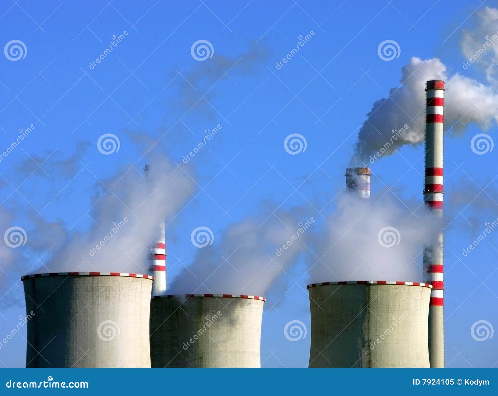 Chimneys of Nuclear Power Station Stock Image - Image of architecture ...