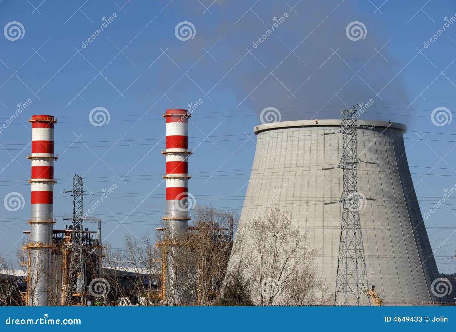 Chimneys of power plant stock image. Image of energy, infrastructure ...