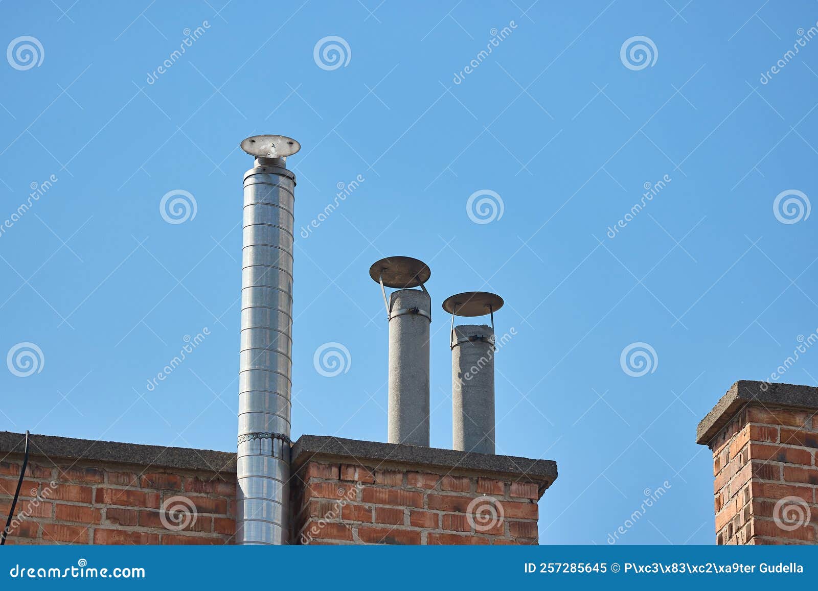 Roofs and chimneys stock image. Image of residential - 257285645