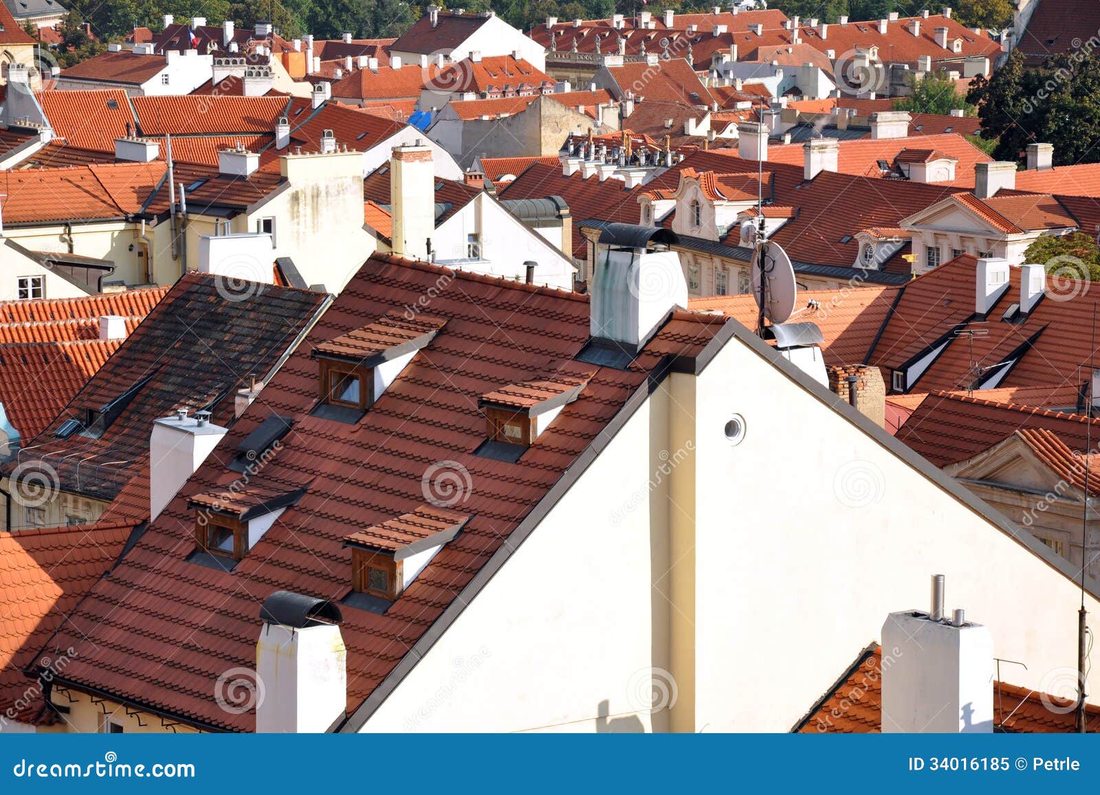 Chimneys on the Roofs of Prague, Czech Republic Stock Image - Image of ...