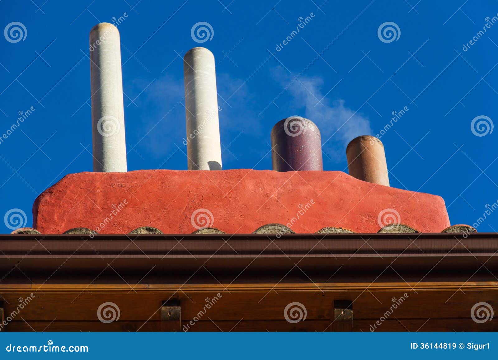 Chimneys with Smoke stock image. Image of heat, home - 36144819