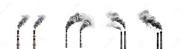 Chimneys and Smoke Side View Isolate Stock Illustration - Illustration ...