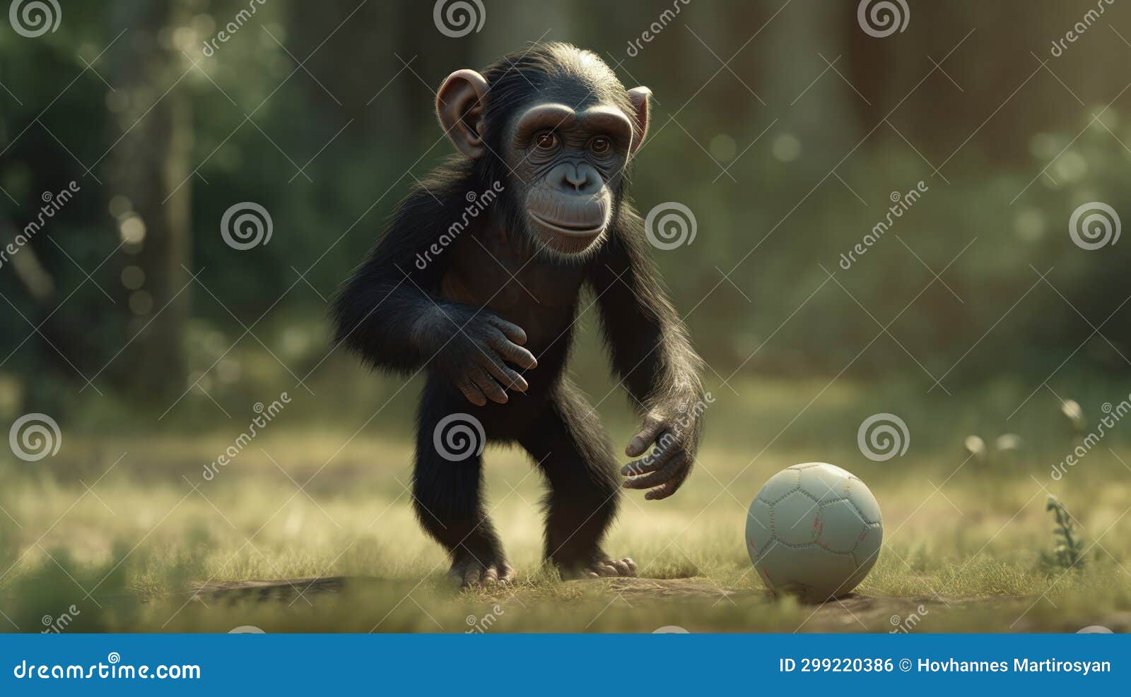 Chimp. Chimpanzee. Evolution Concept. Chimpanzee in the Forest. Stock ...