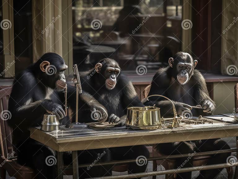 Chimp. Chimpanzee. Evolution Concept. Chimpanzee in the Forest. Stock ...