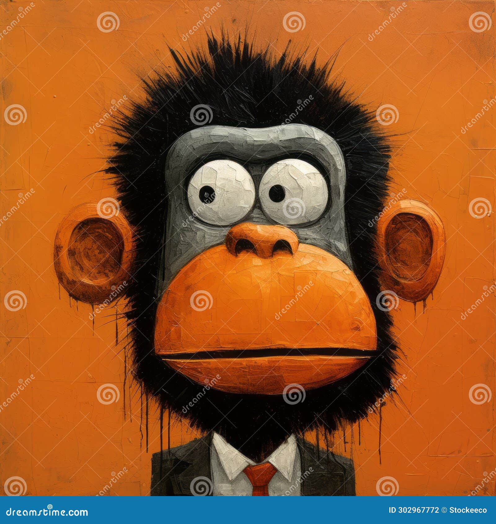 Chimp Comics: a Dark Orange Monkey in Business Suit with Odd ...