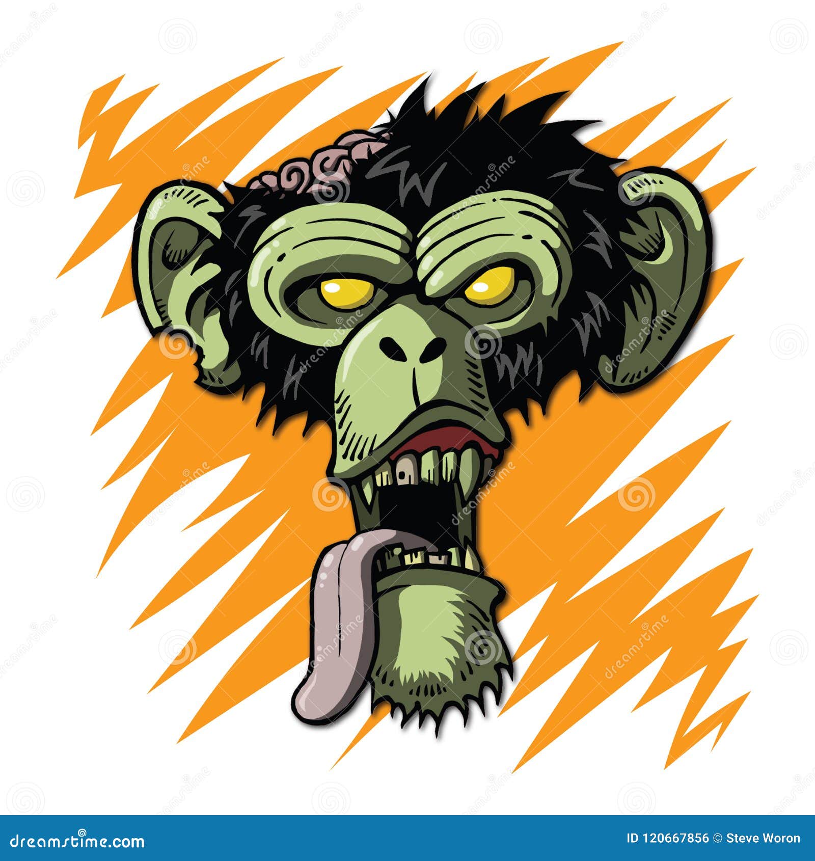Chimp Zombie Ape Creature Corpse Stock Illustration - Illustration of ...