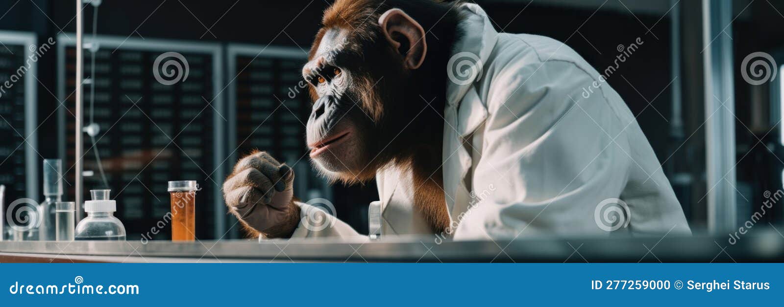 Boy In Lab Coat Looking In Microscope, Kid Doing Science Research ...
