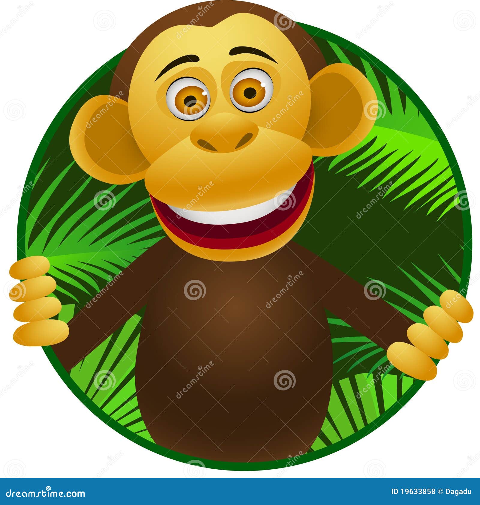 Chimpanzee cartoon stock vector. Illustration of rainforest - 19633858