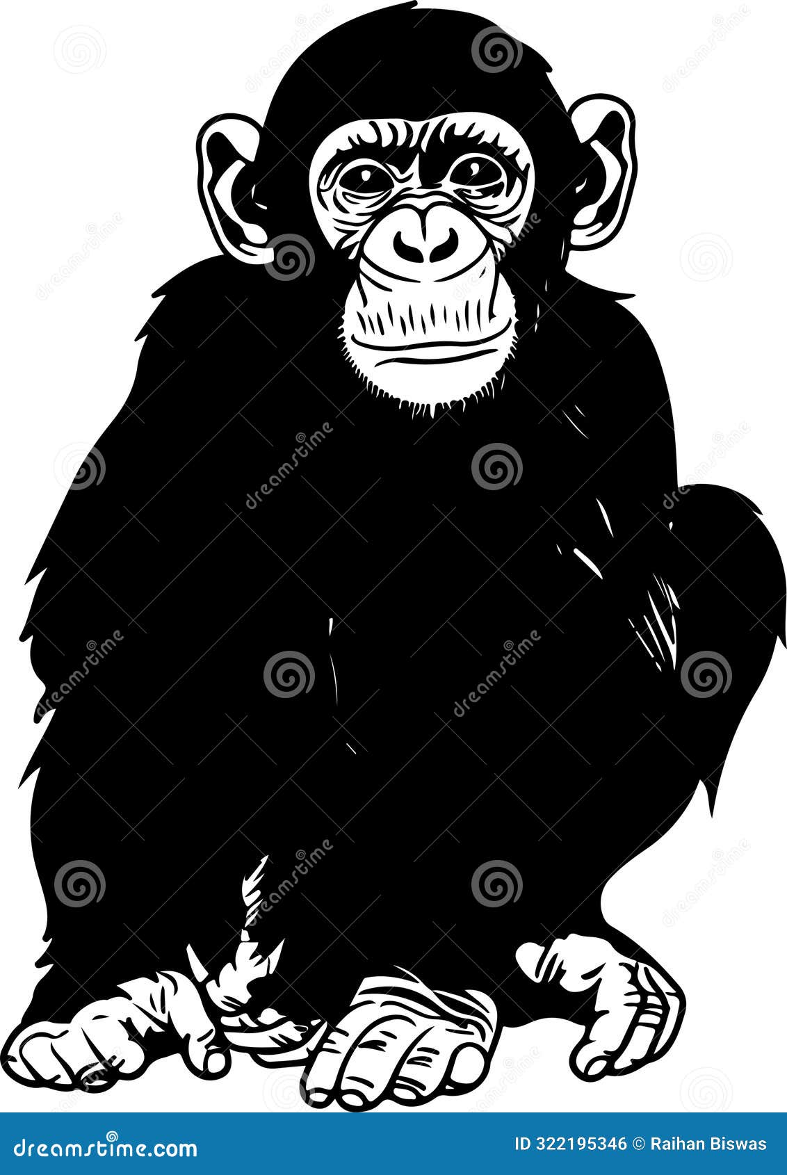Chimpanzee Chimp Animal Vector Stock Vector - Illustration of darwin ...