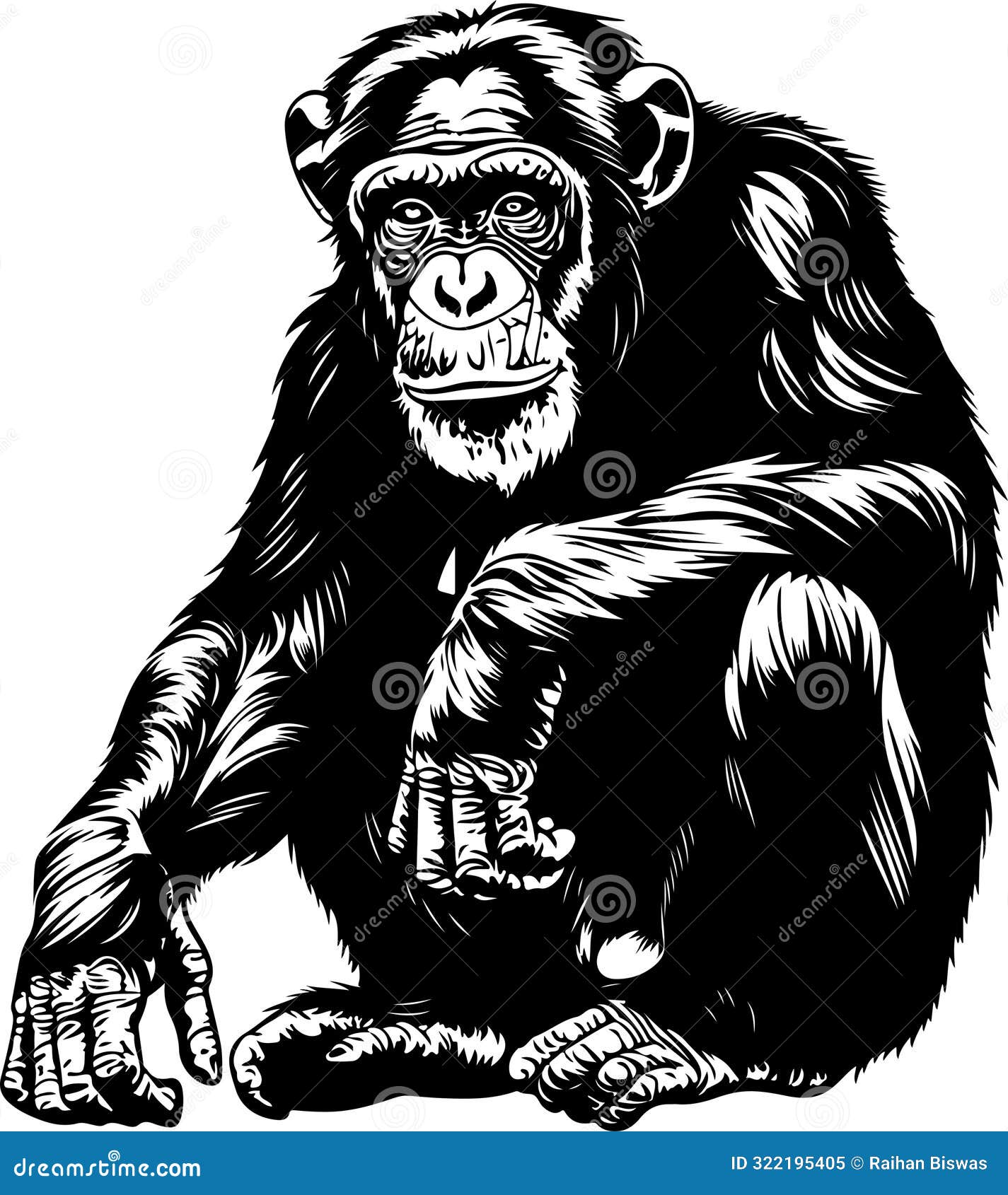 Chimpanzee Chimp Animal Vector Stock Vector - Illustration of character ...