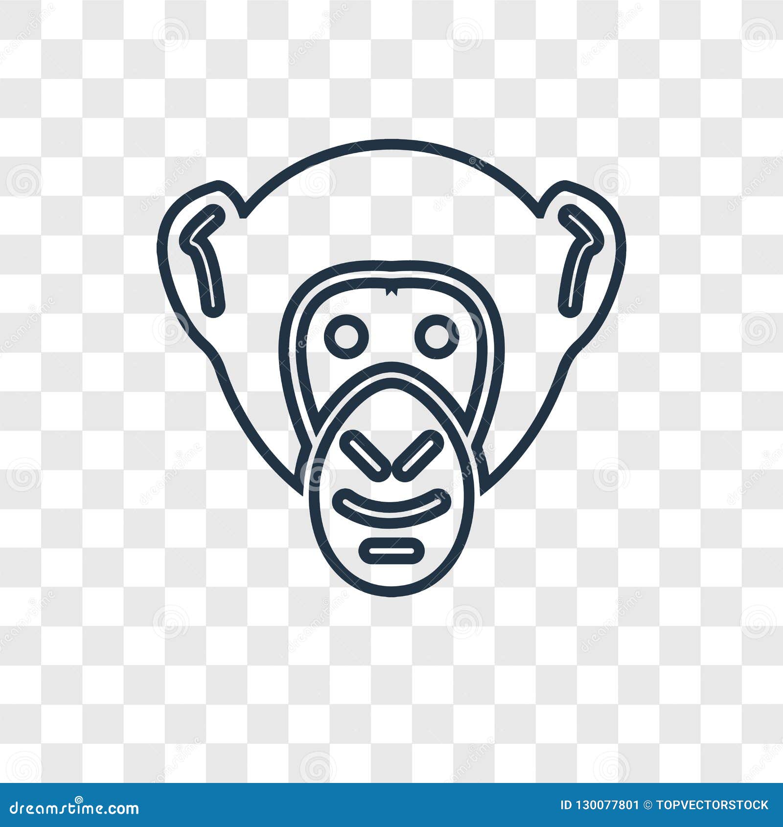 Chimpanzee Concept Vector Linear Icon Isolated on Transparent Ba Stock ...