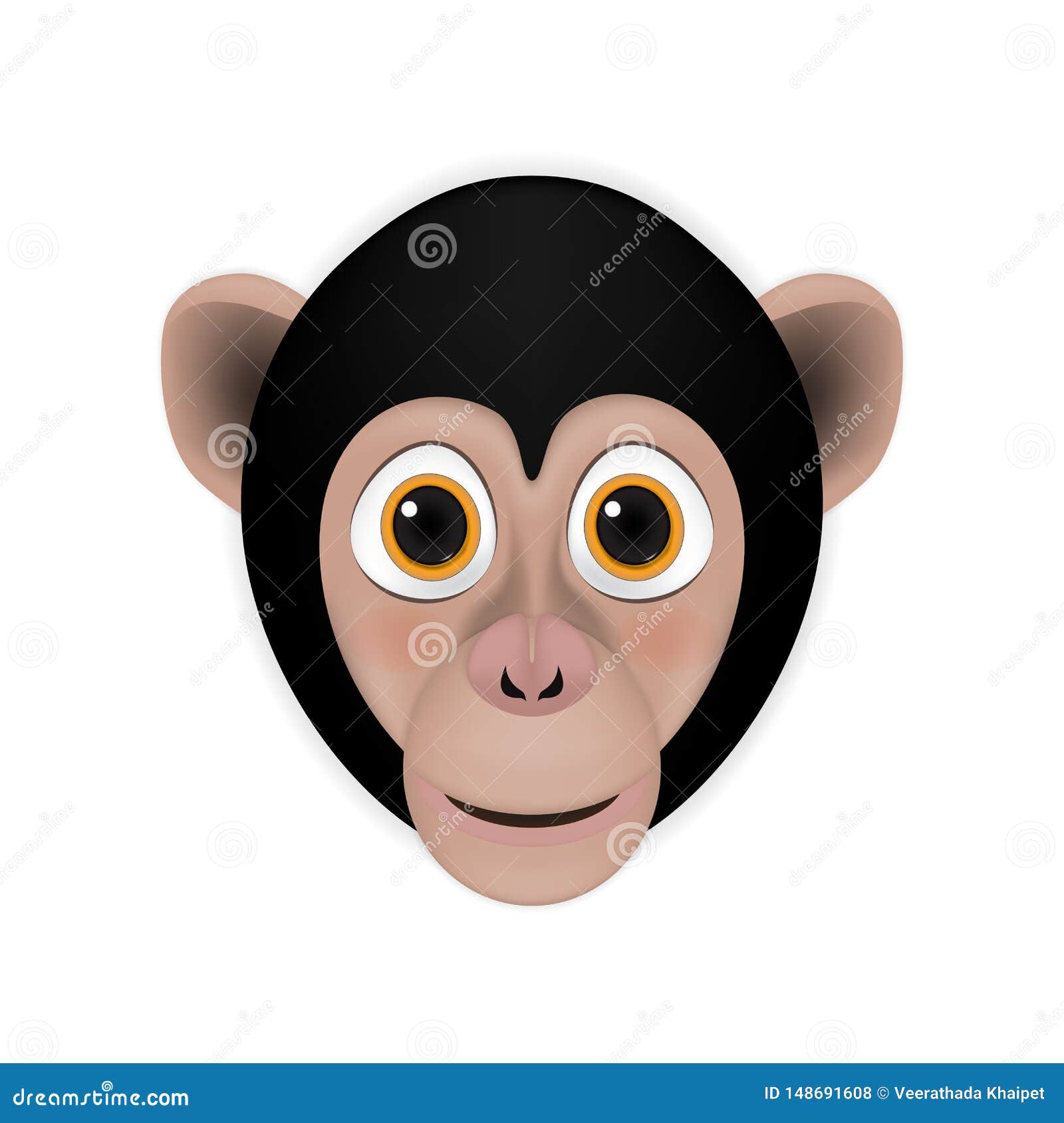 Chimpanzee Head Cartoon Vector | CartoonDealer.com #148691608