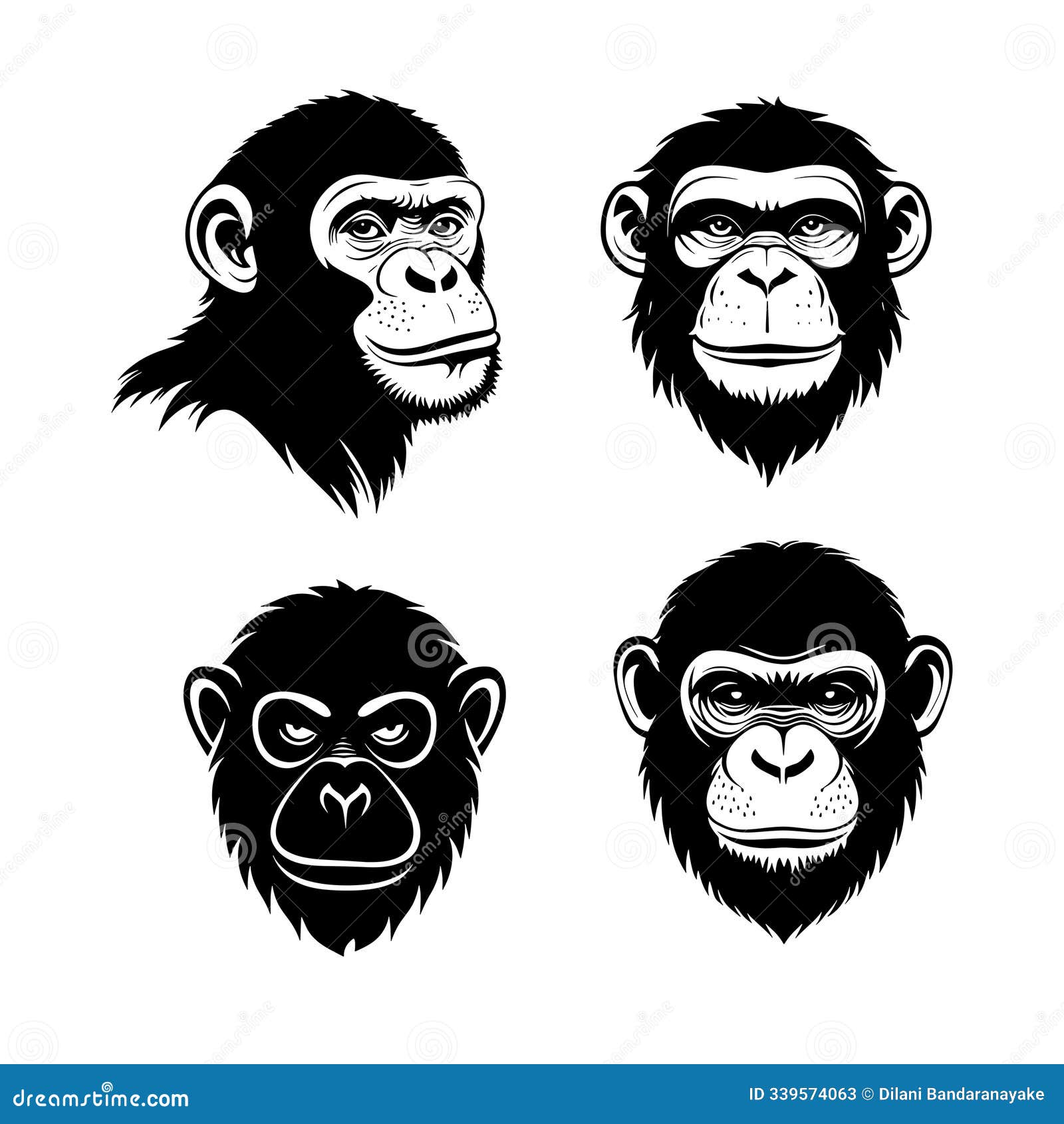 Chimpanzee Head In Pop Art Style Royalty-Free Cartoon | CartoonDealer ...