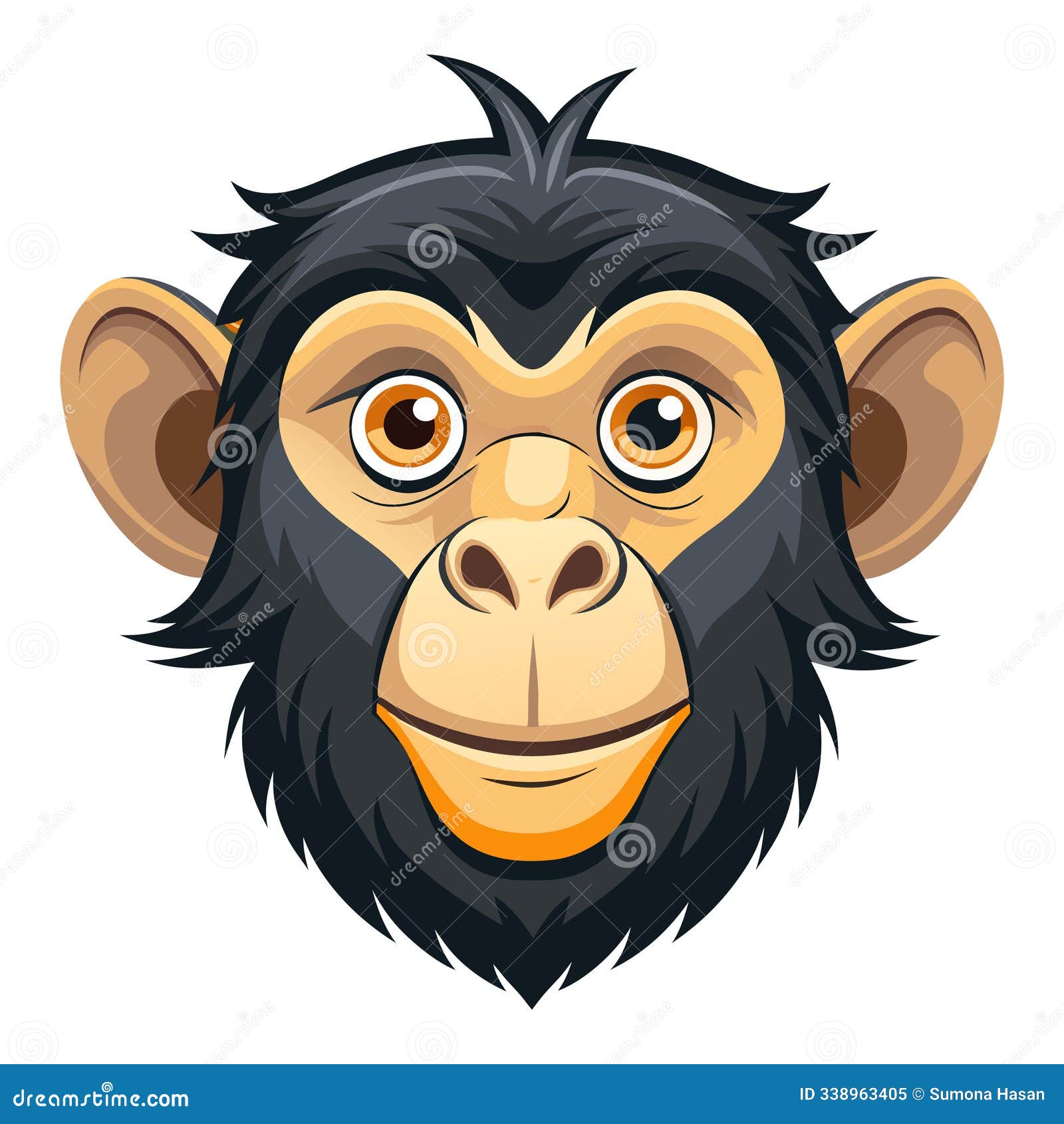 Chimpanzee Head Vector for Digital Use Stock Vector - Illustration of ...