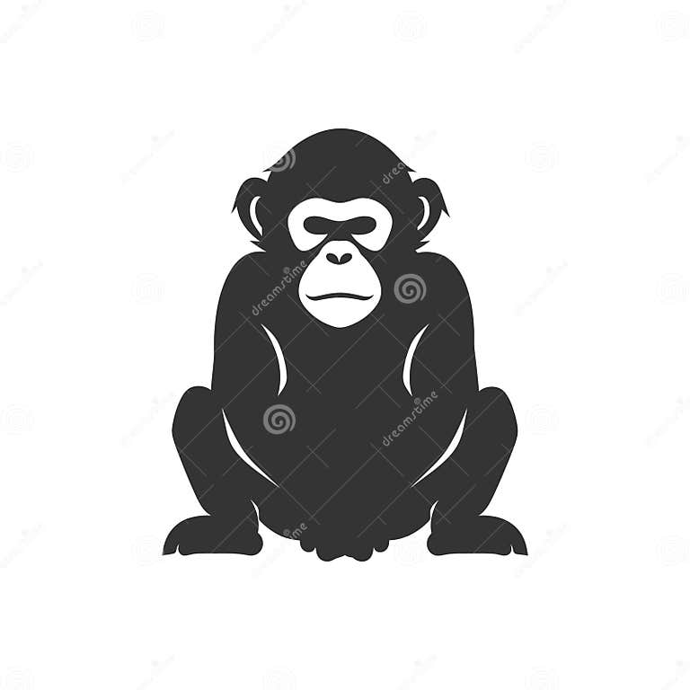 Chimpanzee icon stock vector. Illustration of logo, wildlife - 293140208