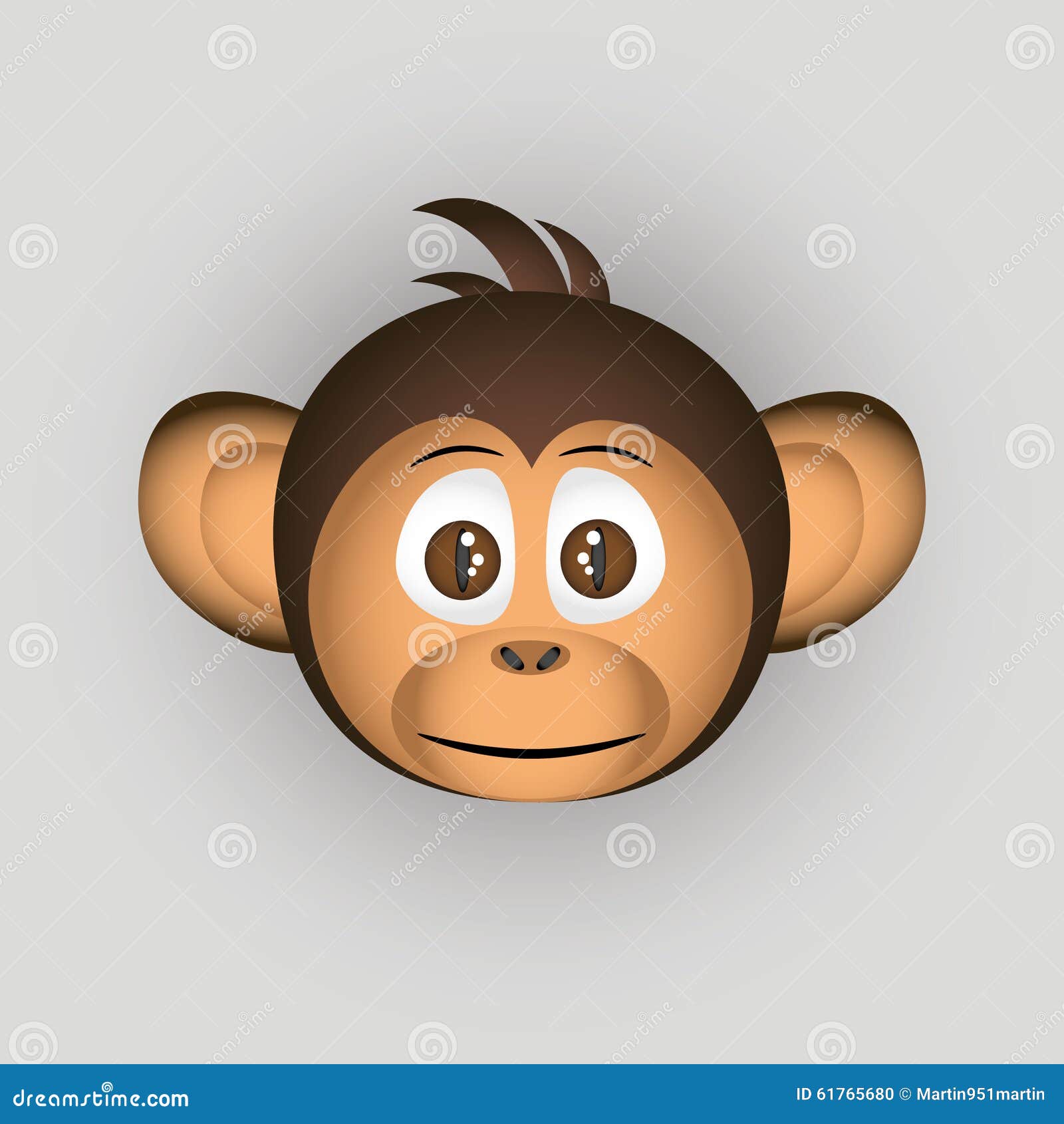 Chimpanzee Little Monkey Head Cartoon Character Eps10 Stock Vector ...
