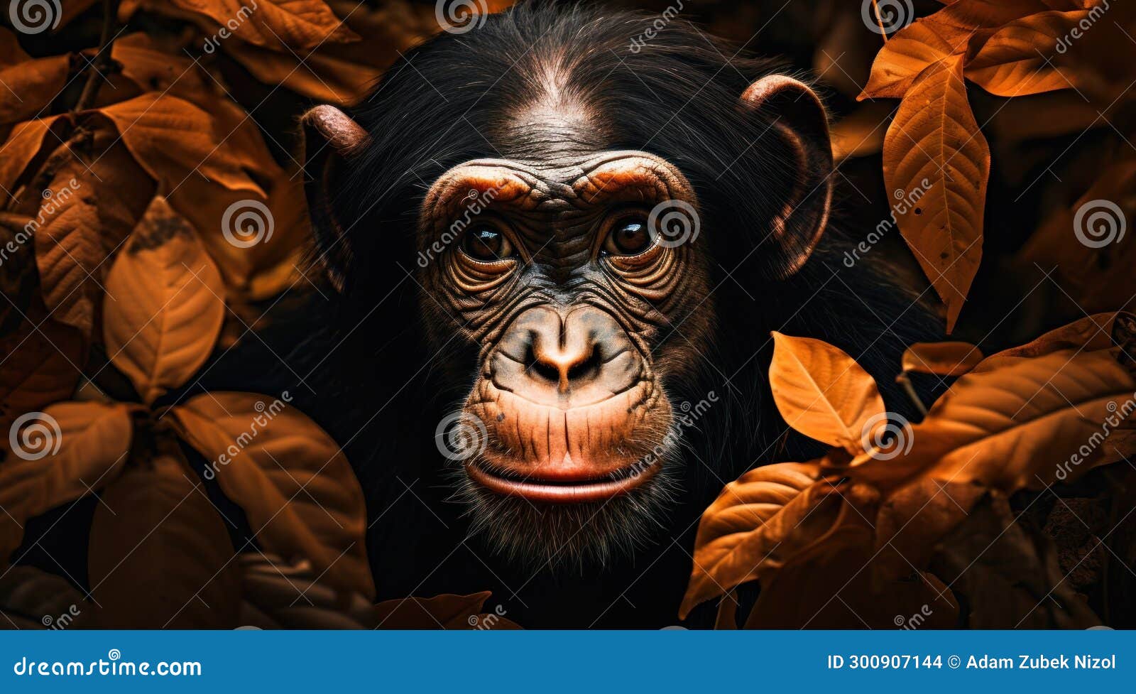A Chimpanzee Looking at the Camera Stock Illustration - Illustration of ...