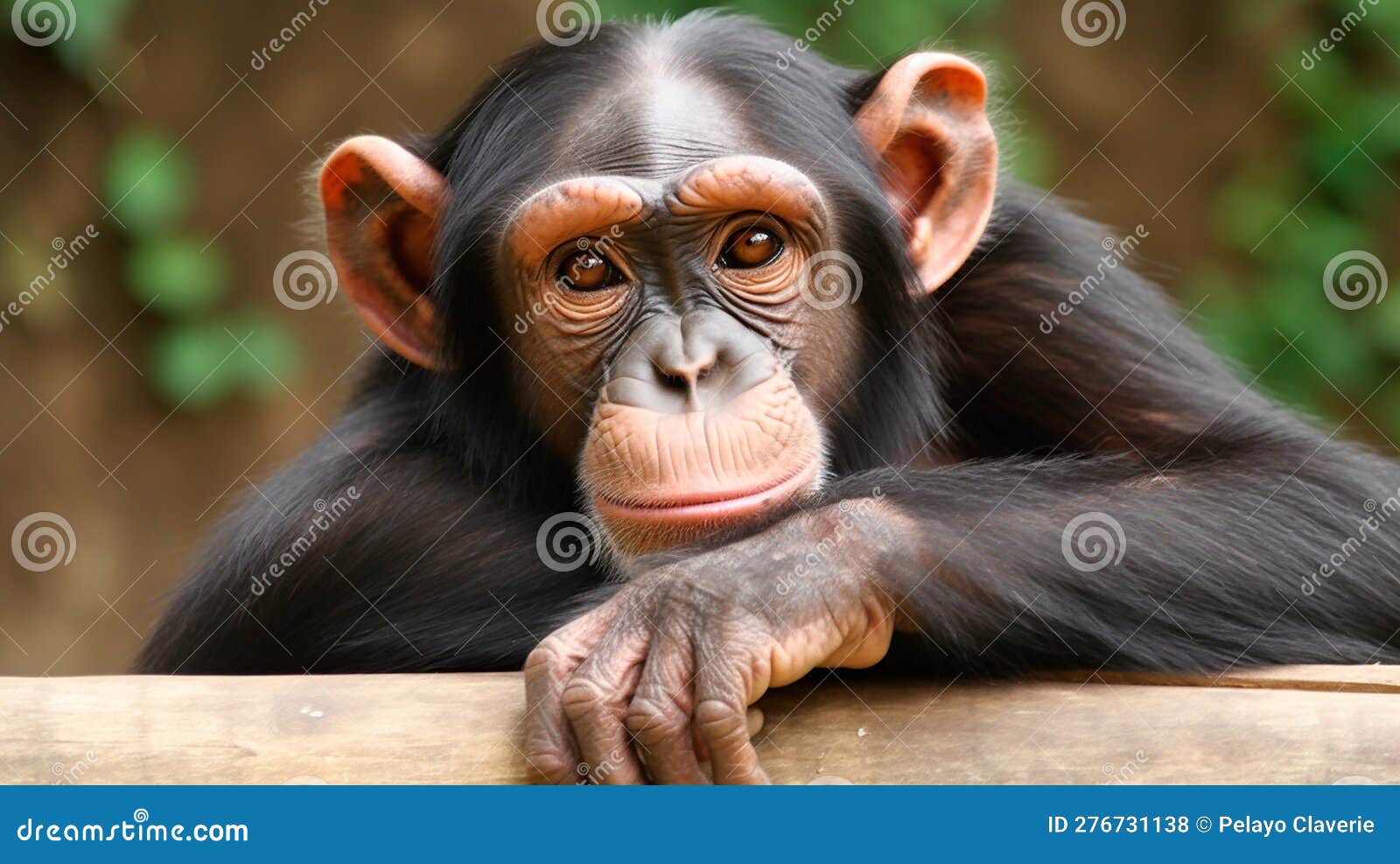 A Chimpanzee Looking at the Camera. Generative AI Stock Illustration ...