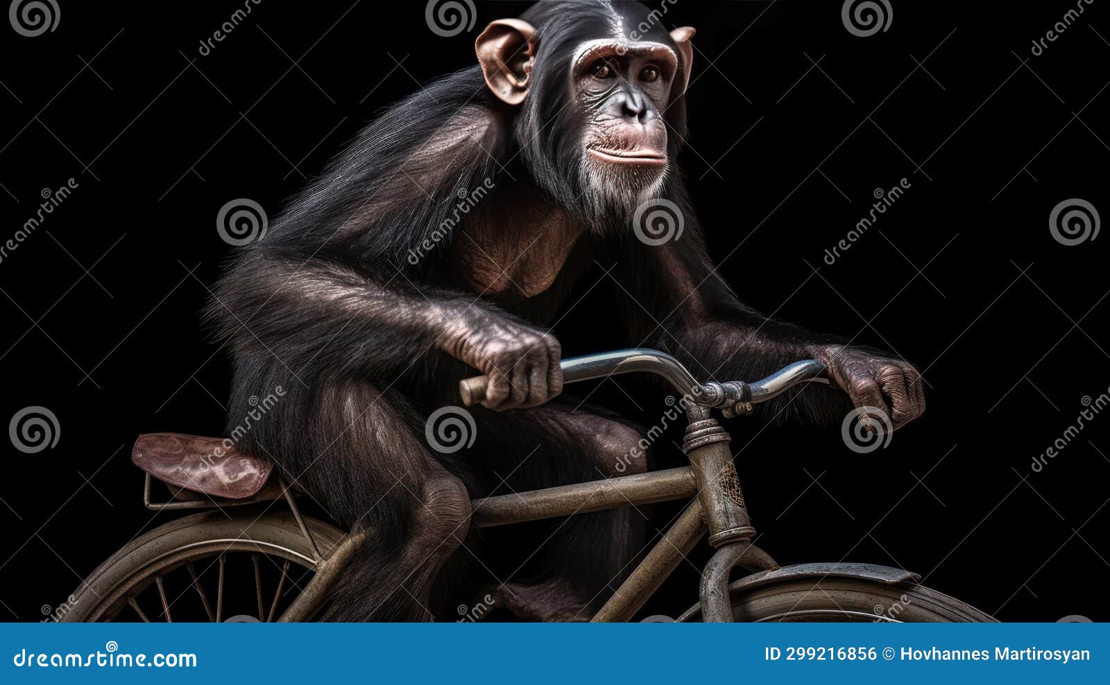 Chimpanzee Monkey on a Bicycle Isolated. Chimp. Chimpanzee. Evolution ...