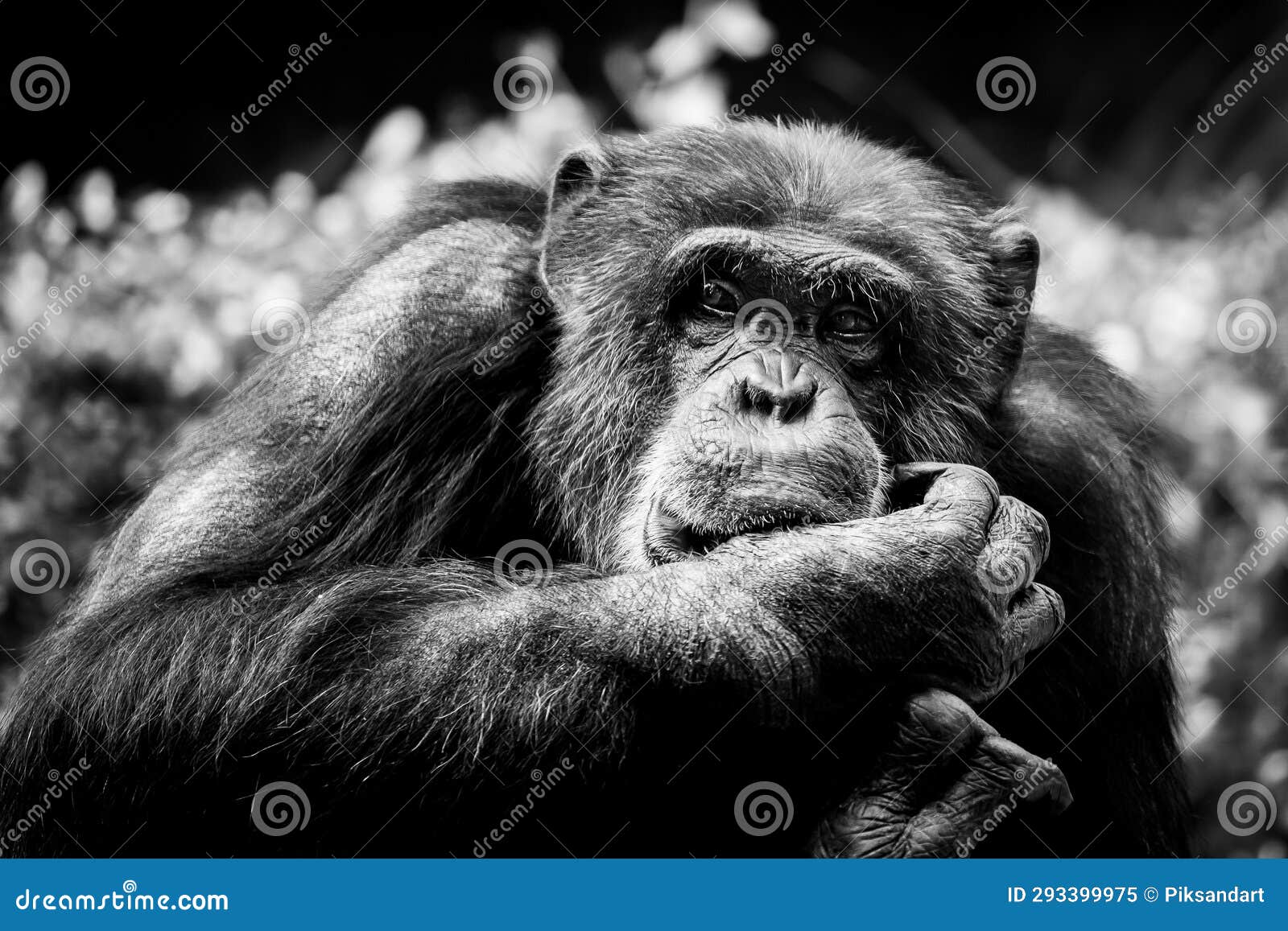 Chimpanzee Monkey or Pan Troglodyte Stock Image - Image of watching ...