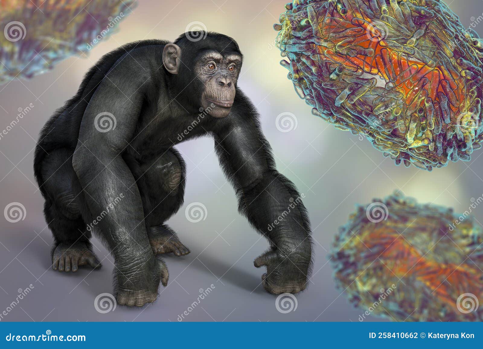 Monkeypox Viruses, Microscopic Pathogen Closeup, Infectious Zoonotic ...